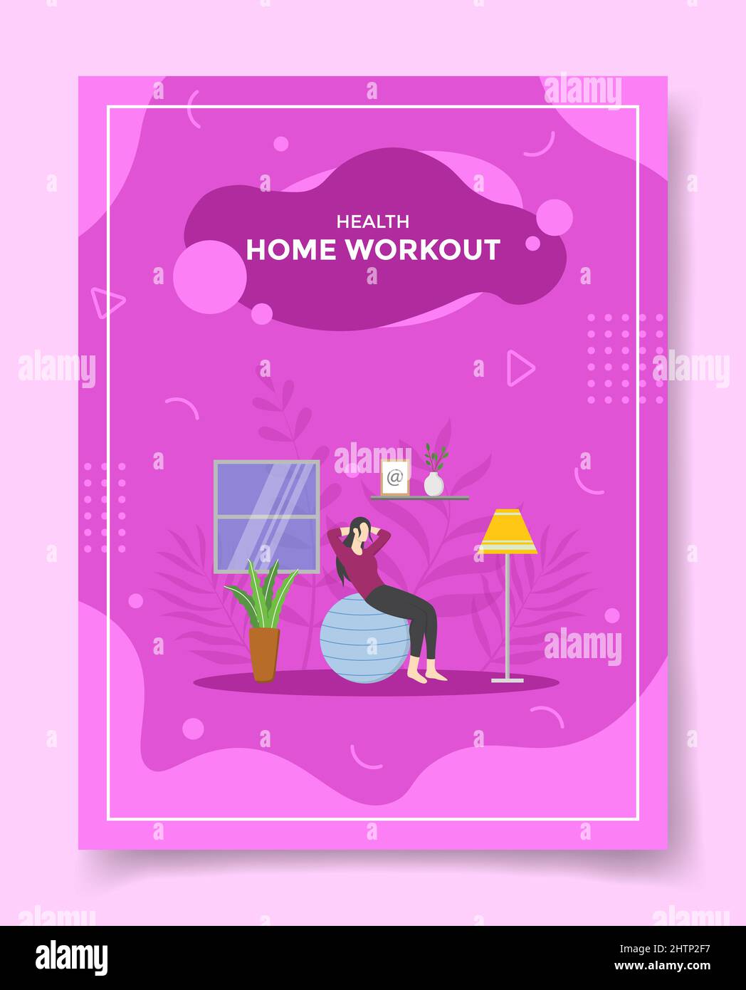 home workout for template of banners, flyer, books, and magazine cover ...