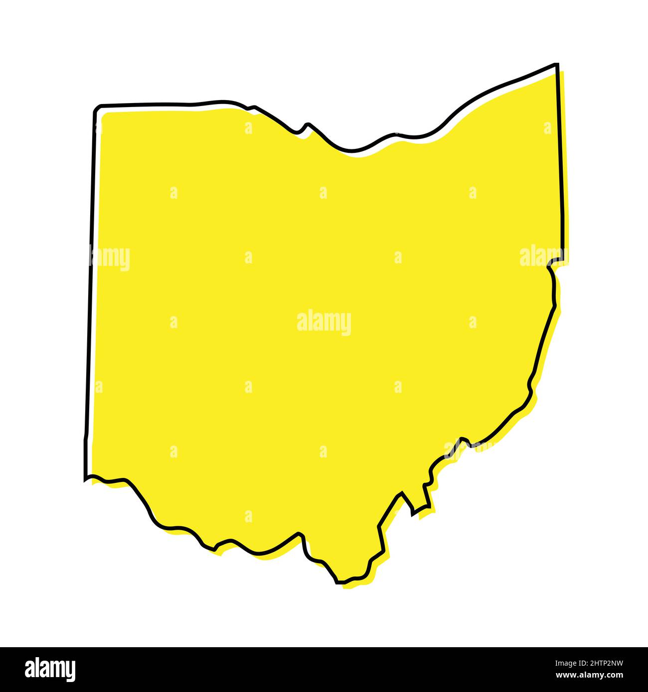 Simple outline map of Ohio is a state of United States. Stylized ...
