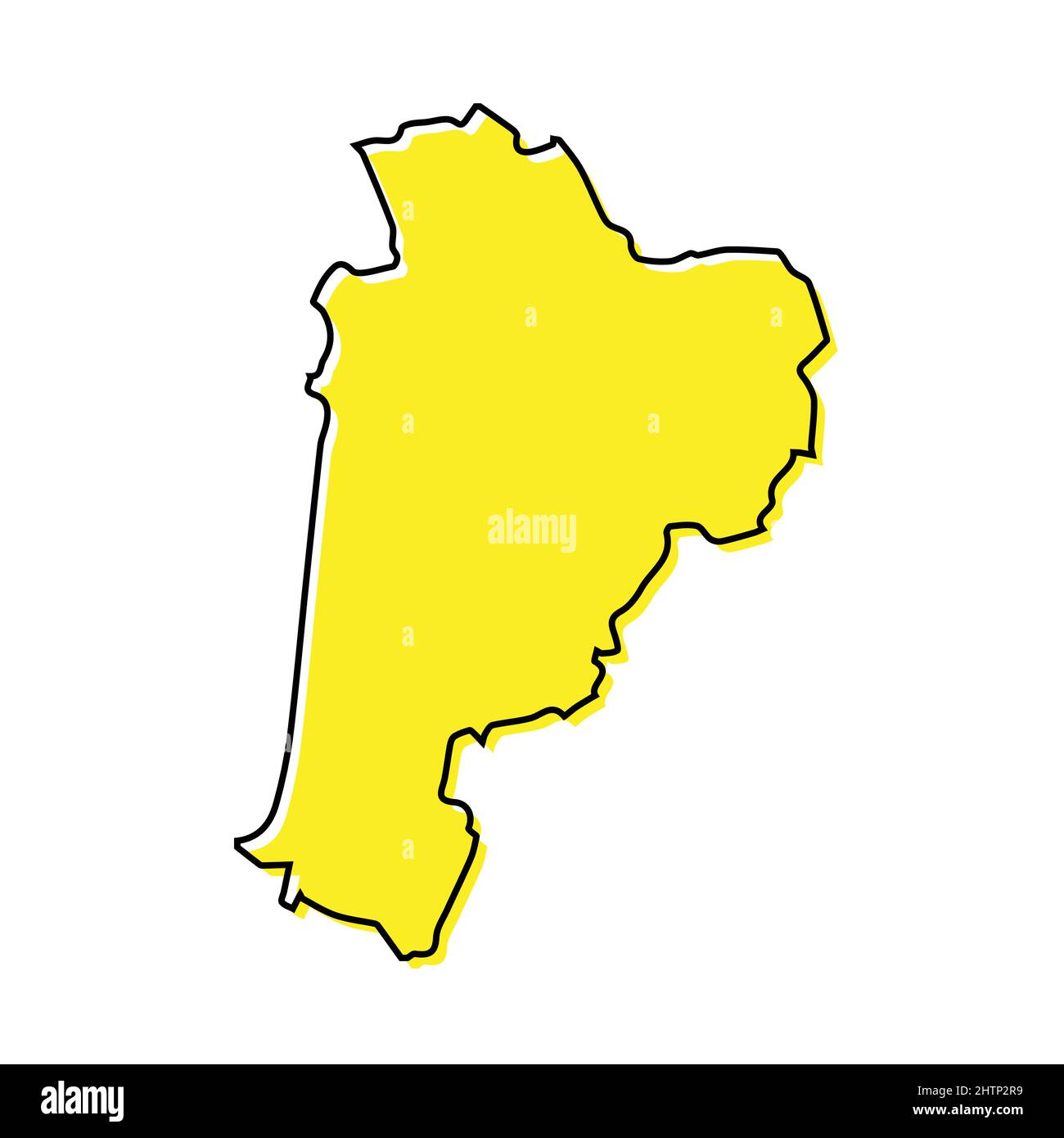 Simple outline map of Nouvelle-Aquitaine is a region of France. Stylized minimal line design ...
