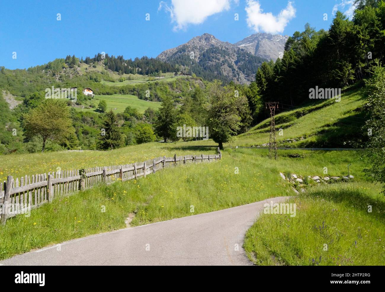 a hiking trail in the breathtaking Italian Alps of the Partschins ...
