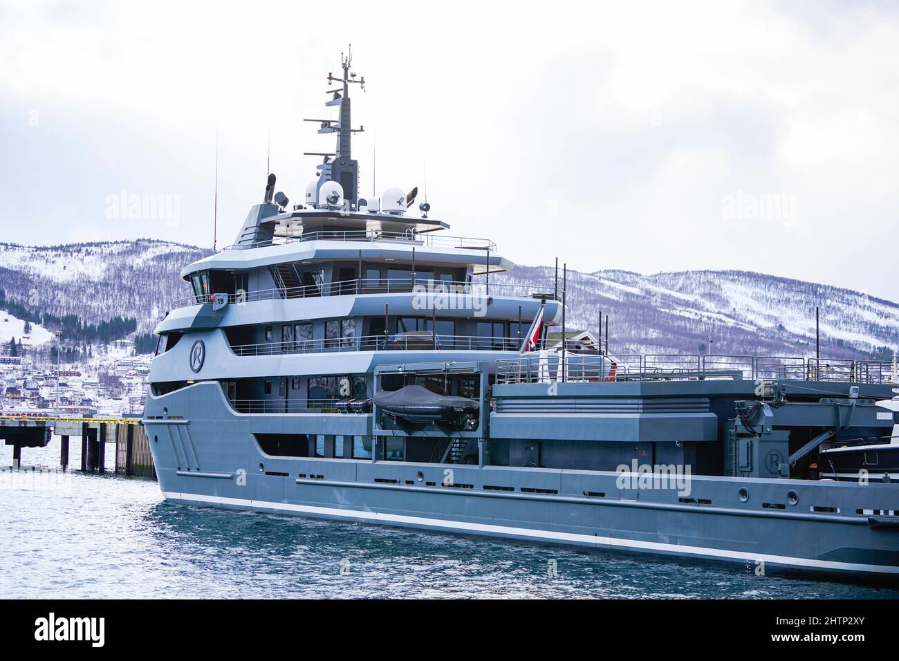 Narvik 20220301.The yacht Ragnar at the quay in Narvik. The boat is ...