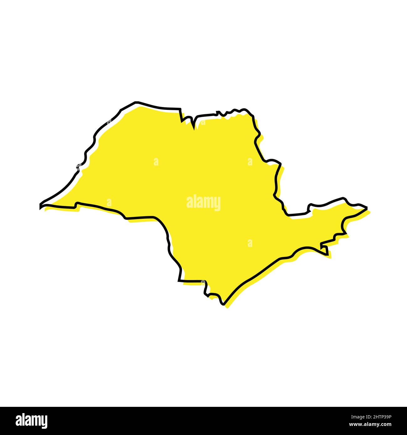 Simple outline map of Sao Paulo is a state of Brazil. Stylized minimal line design Stock Vector ...