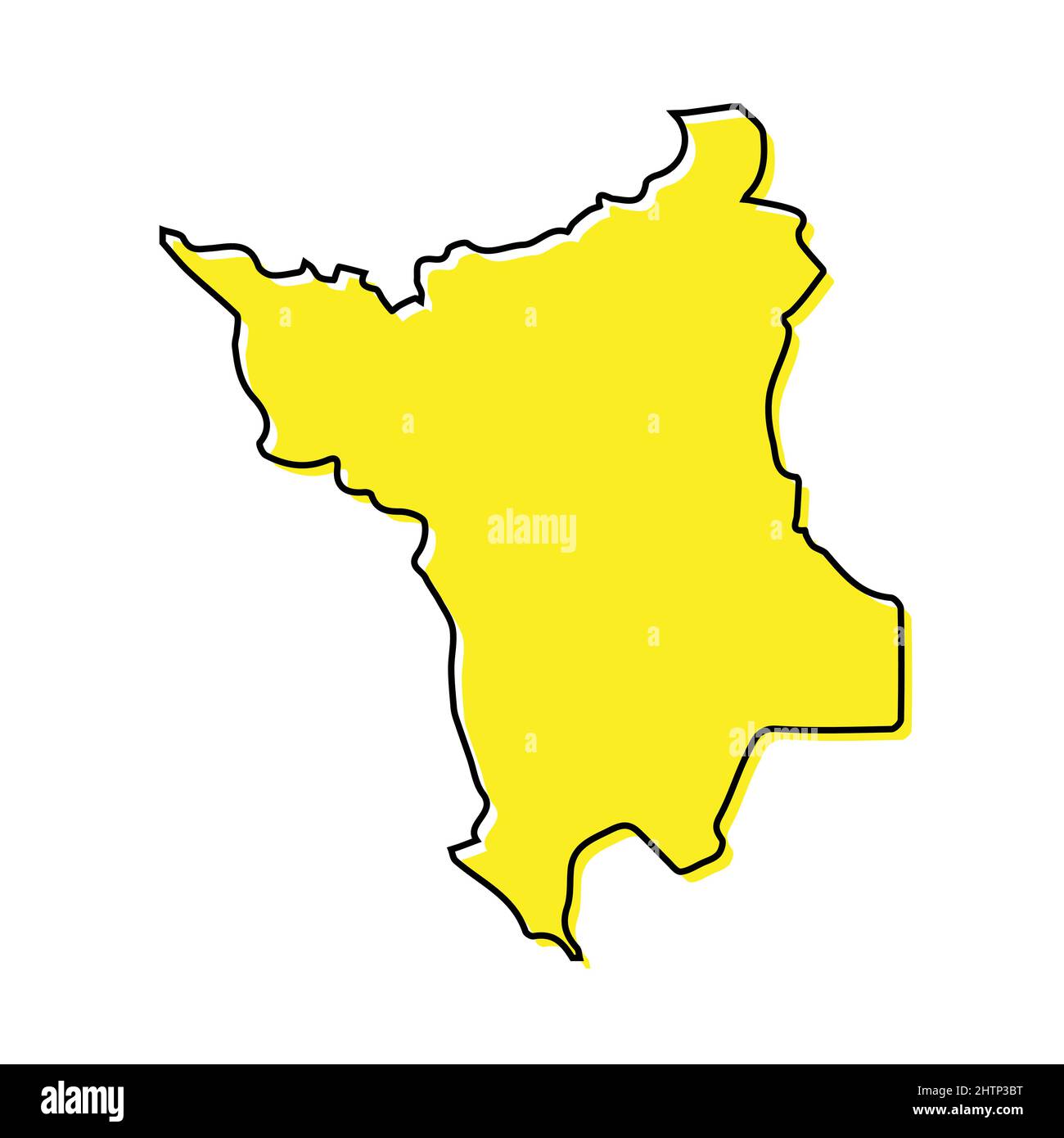 Simple outline map of Roraima is a state of Brazil. Stylized minimal line design Stock Vector ...