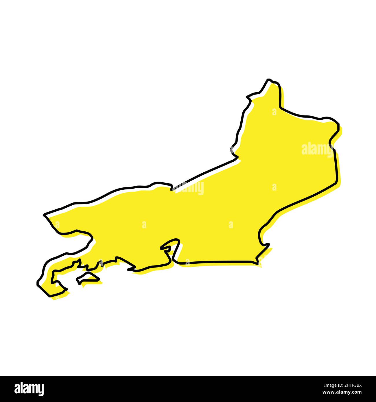 Simple outline map of Rio de Janeiro is a state of Brazil. Stylized ...