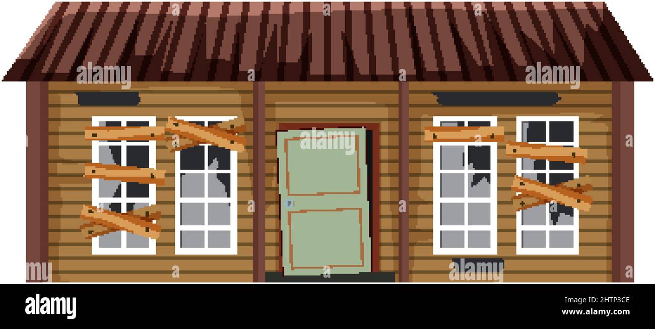 Abandoned house on white background illustration Stock Vector Image ...