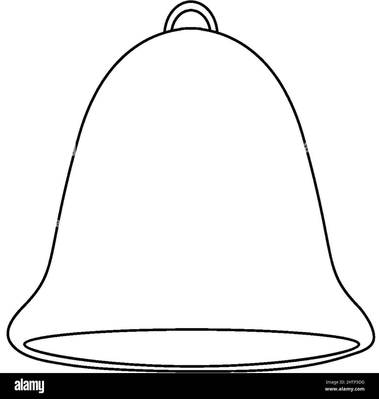 Bell doodle outline for colouring illustration Stock Vector Image & Art ...