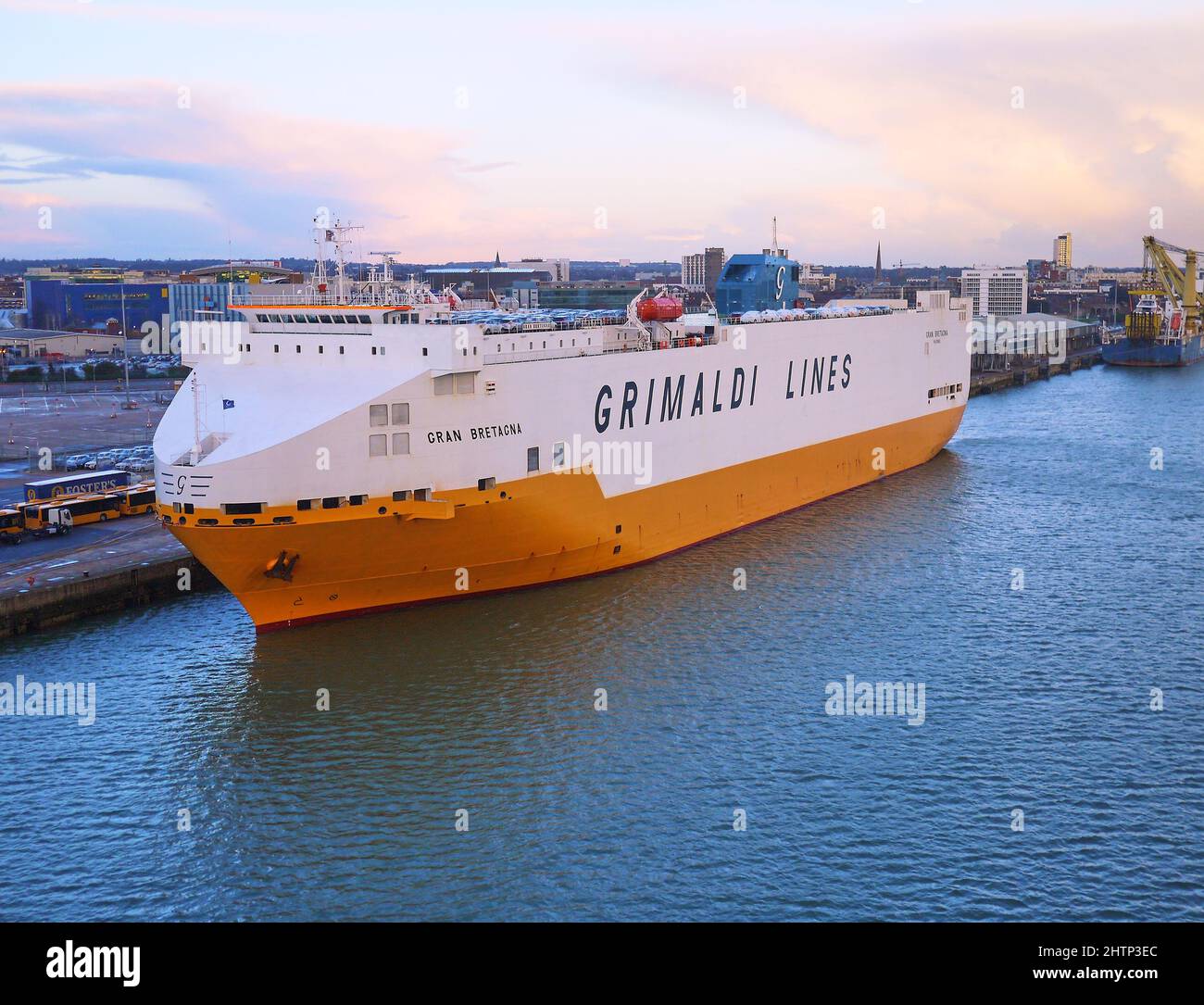 Large cargo ship in dock Stock Photo - Alamy