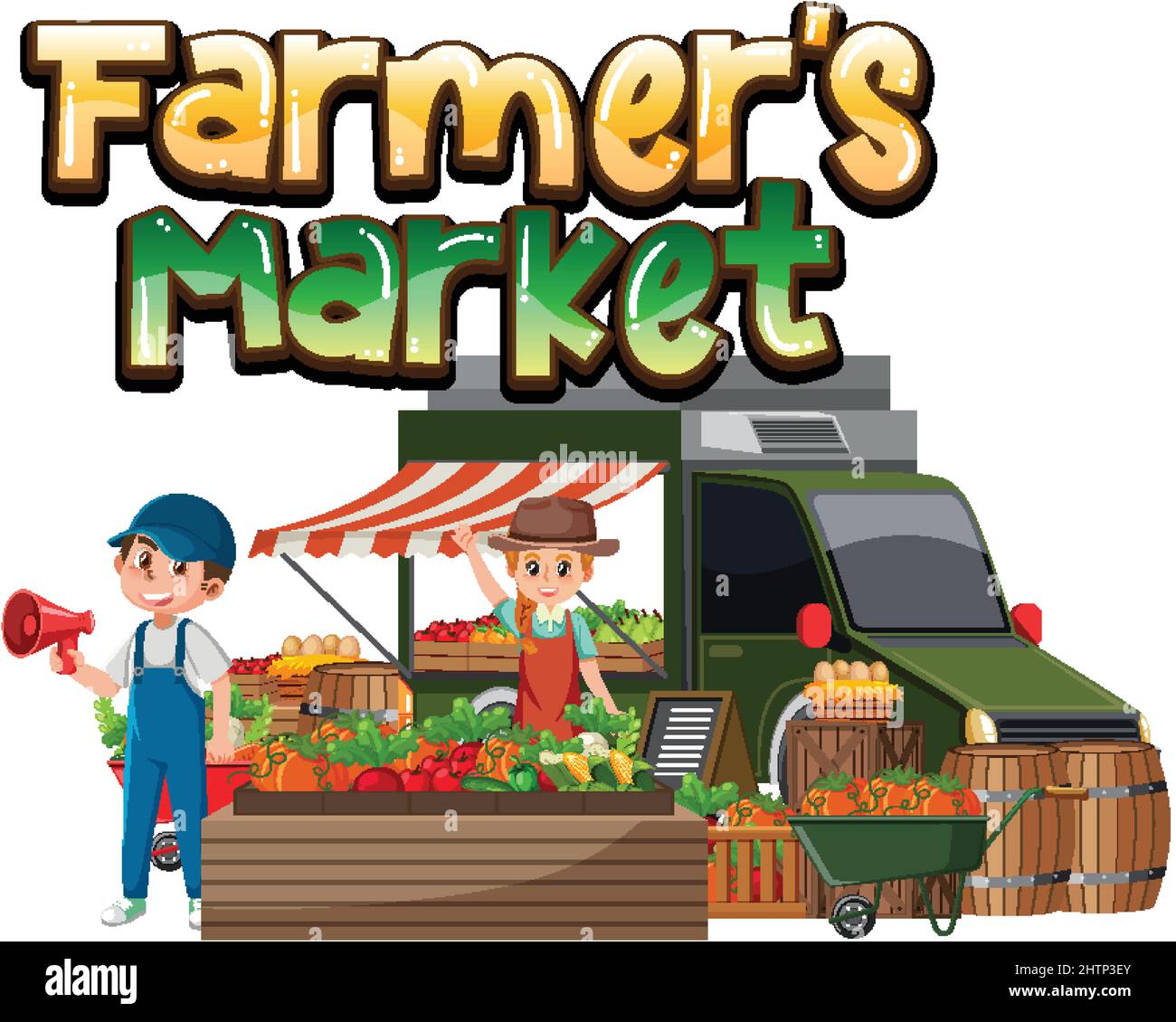 Farmers flea market Cut Out Stock Images & Pictures - Alamy