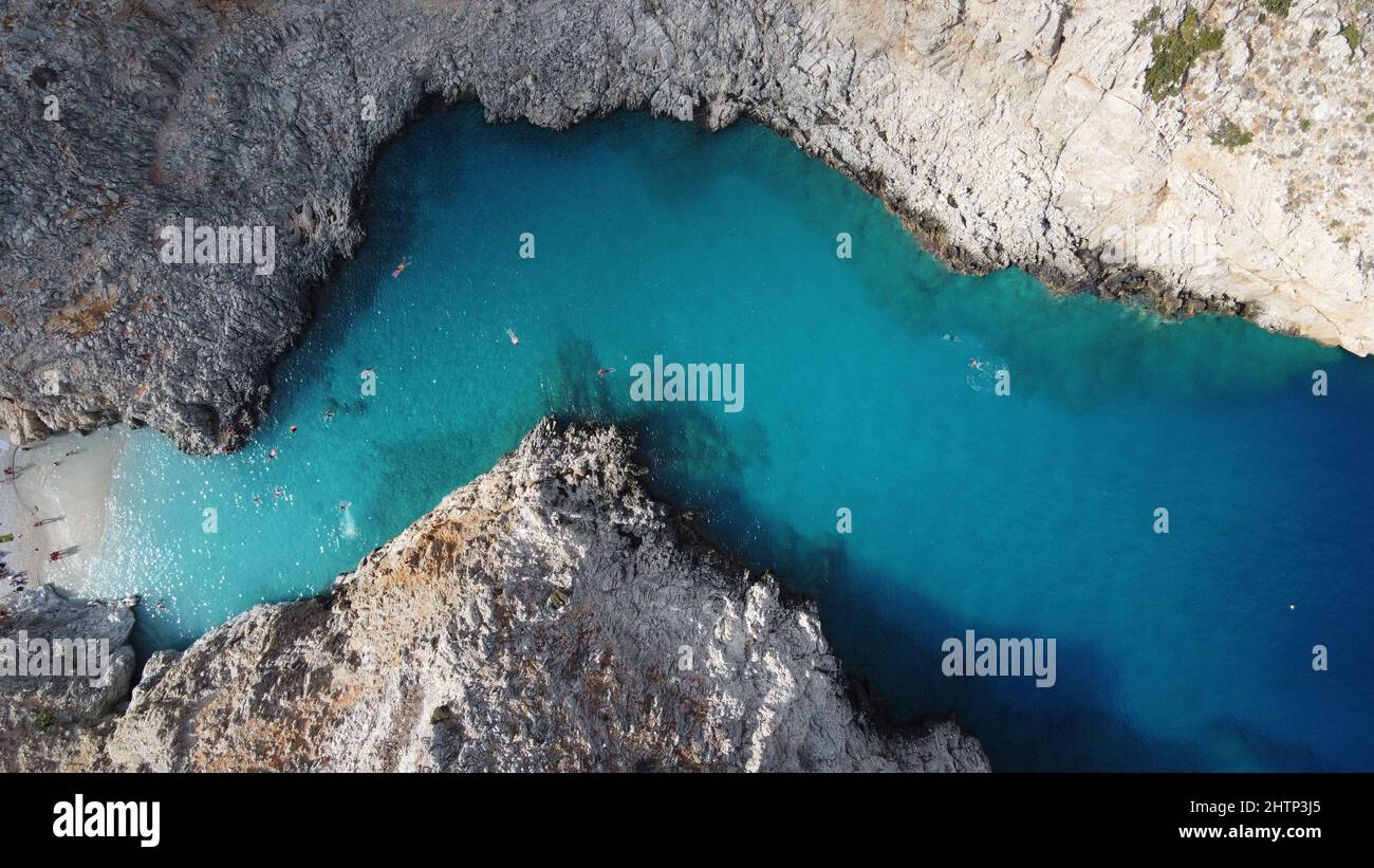 Dron view at Seitan Limania bay, Crete, Greece Stock Photo - Alamy