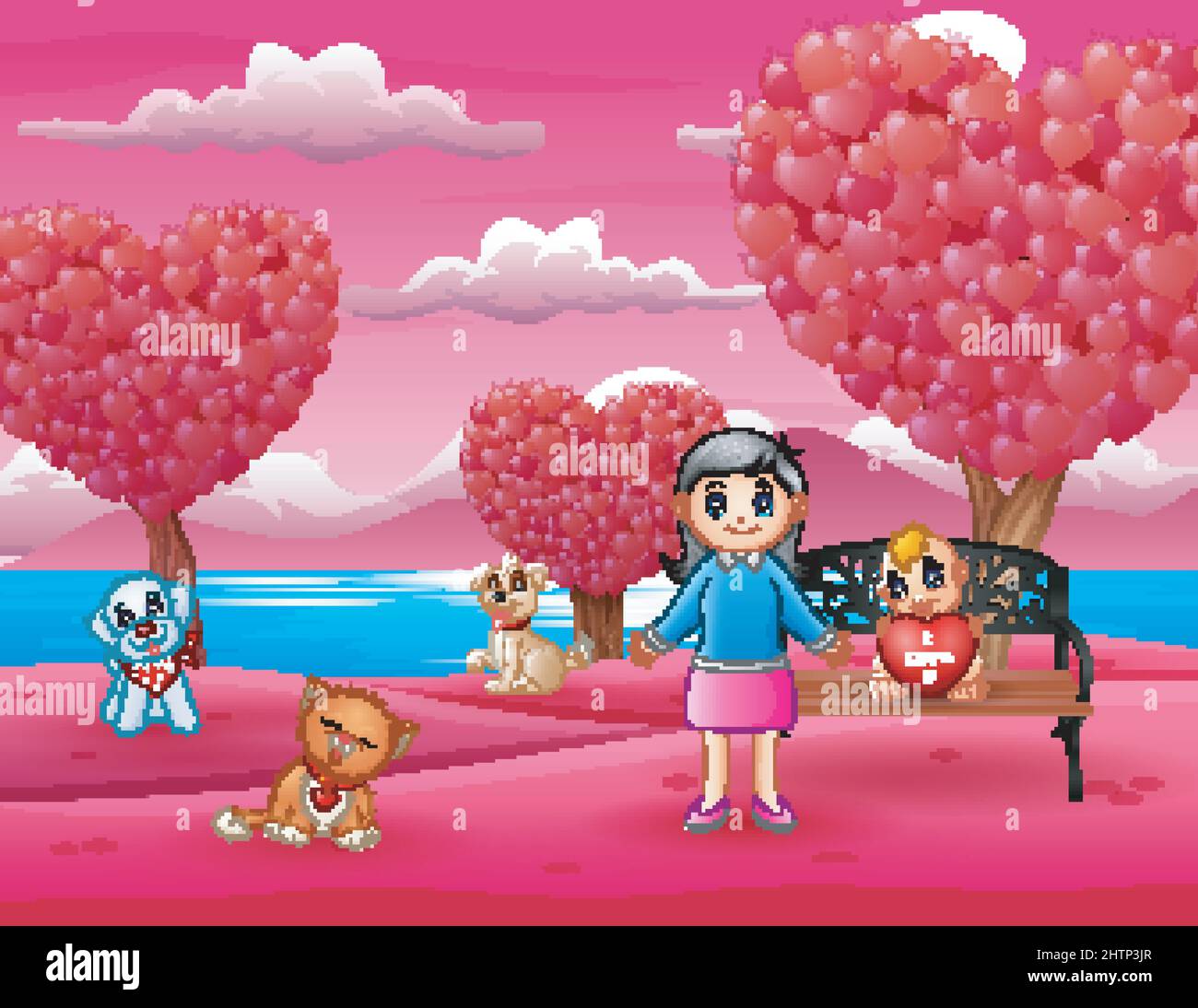 Happy mother baby outdoor Stock Vector Images - Alamy