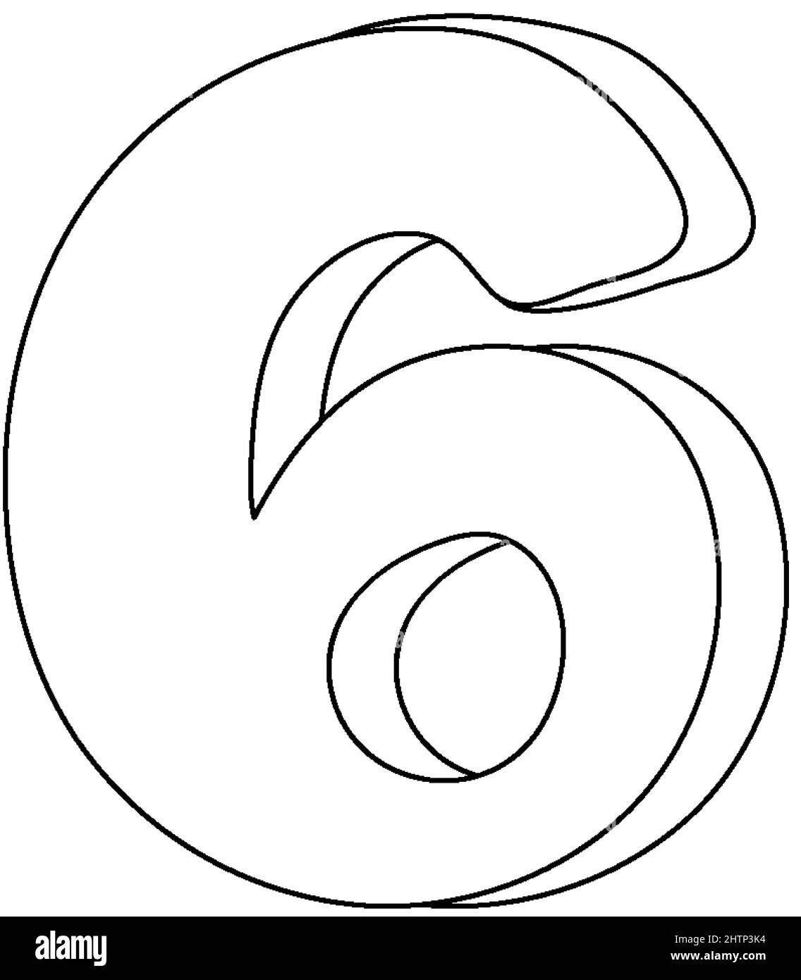 Number black and white doodle character illustration Stock Vector Image ...