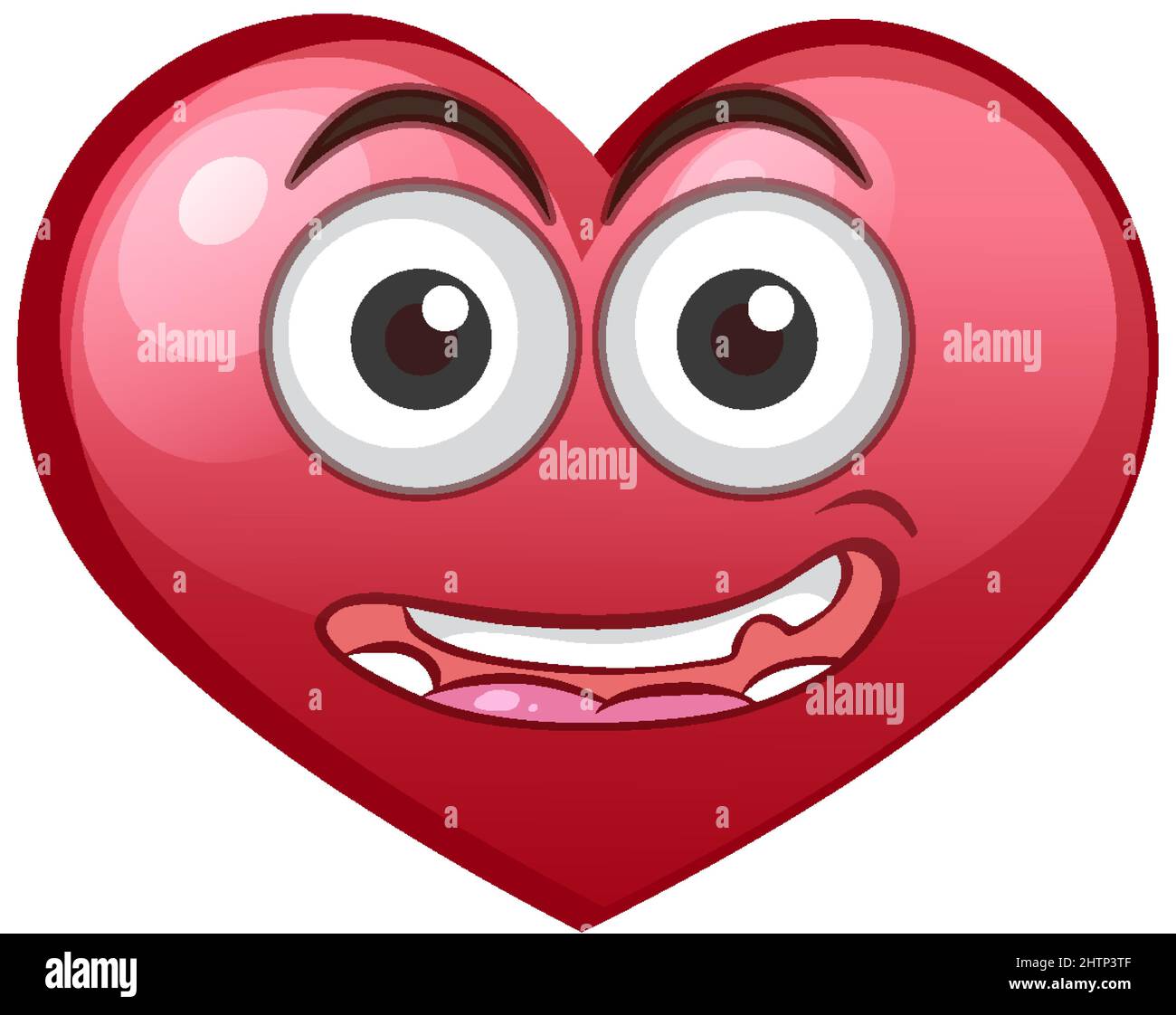 Smiling heart emoticon on white background illustration Stock Vector ...