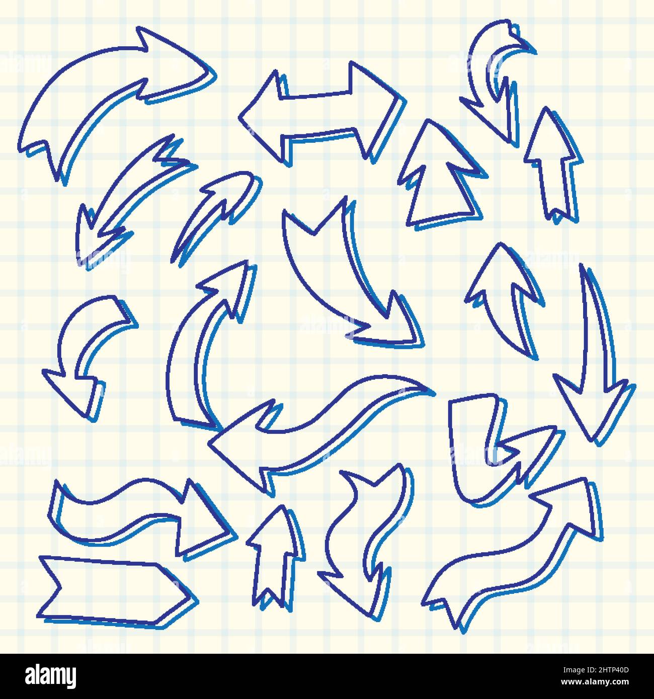 Set of arrows in different directions on white background illustration ...