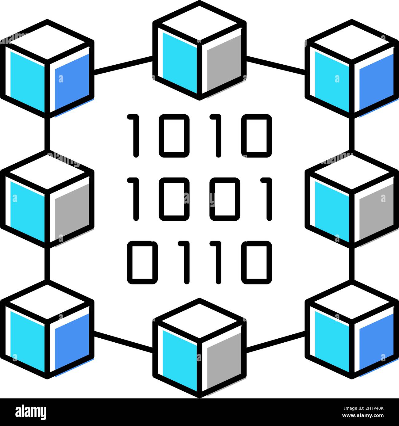 binary neural network color icon vector illustration Stock Vector Image ...