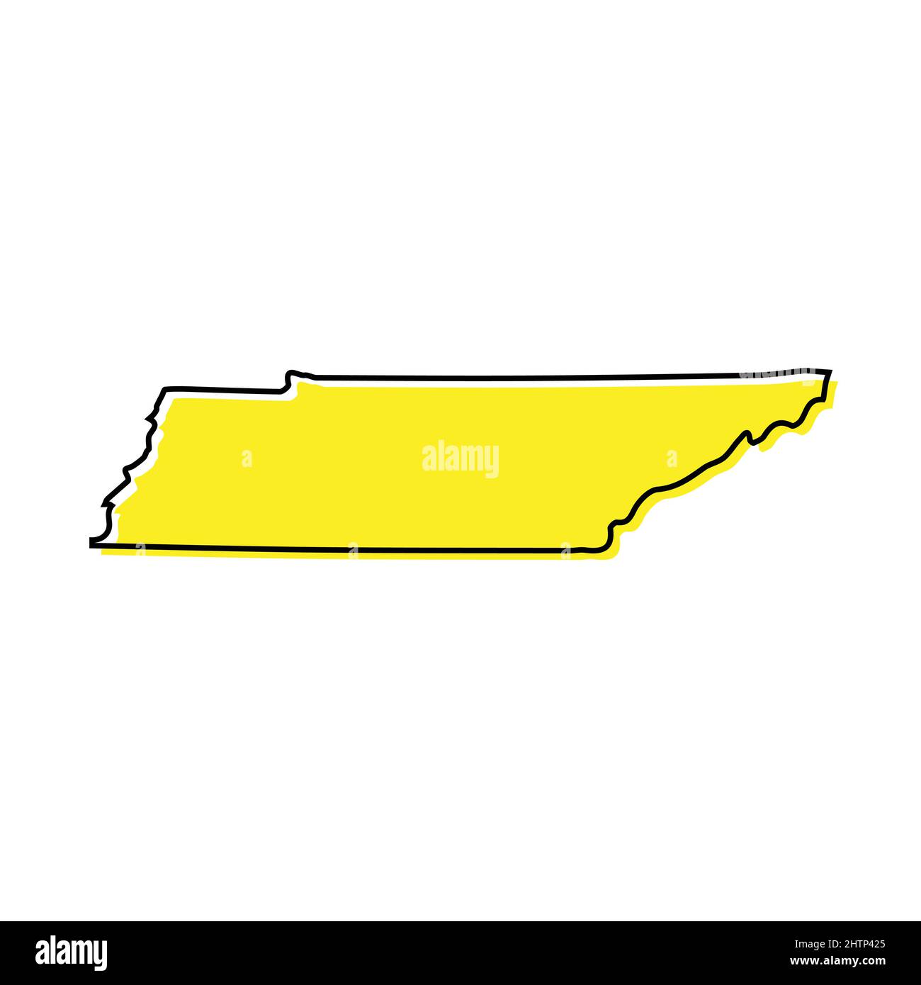 Simple outline map of Tennessee is a state of United States. Stylized ...