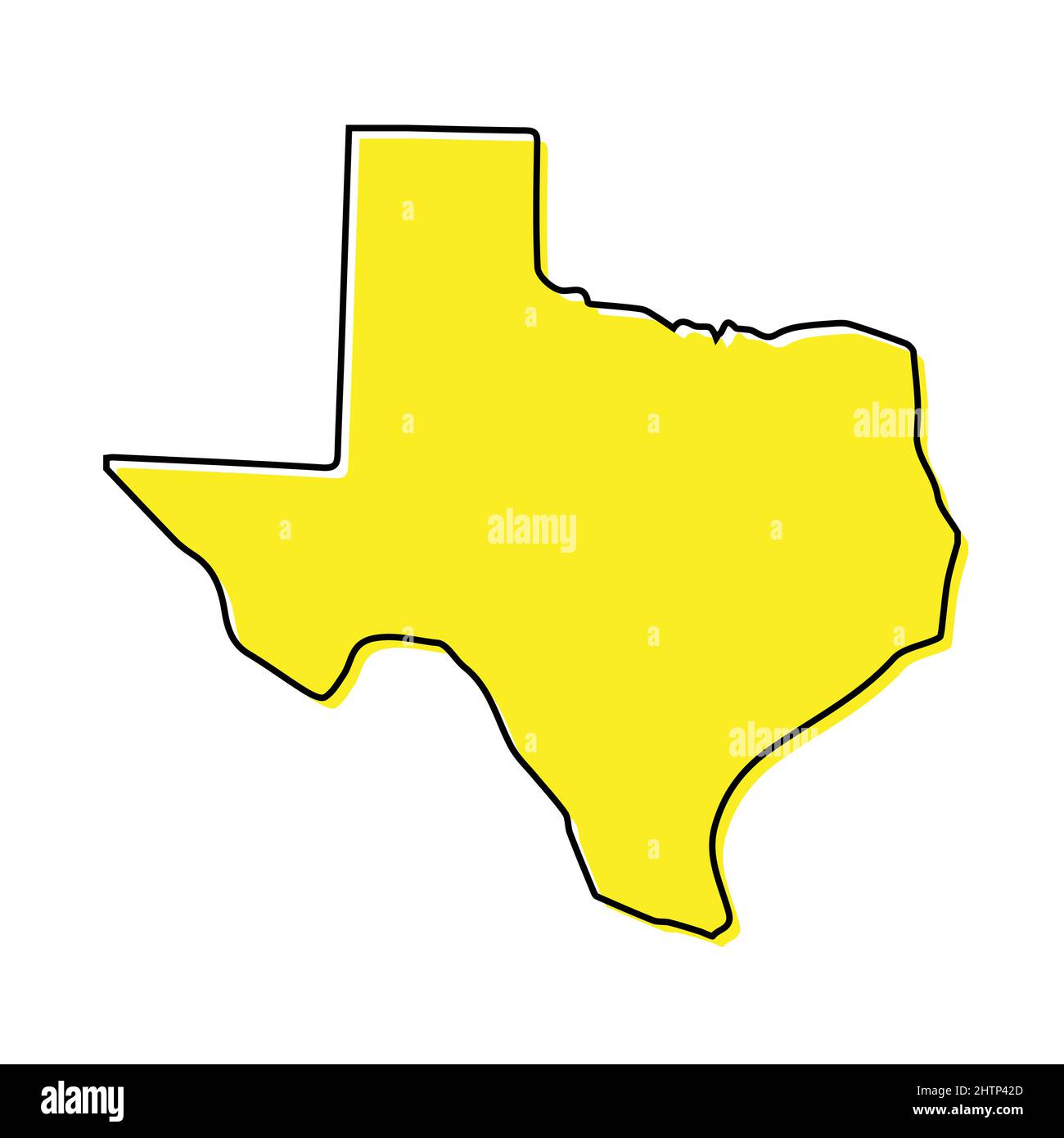 Simple outline map of Texas is a state of United States. Stylized ...