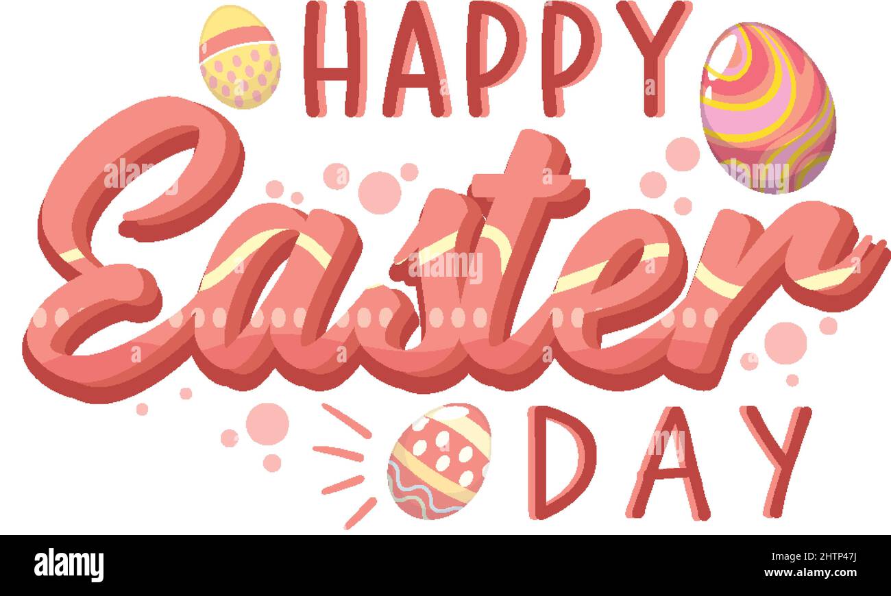 Easter poster design with decorated eggs illustration Stock Vector ...