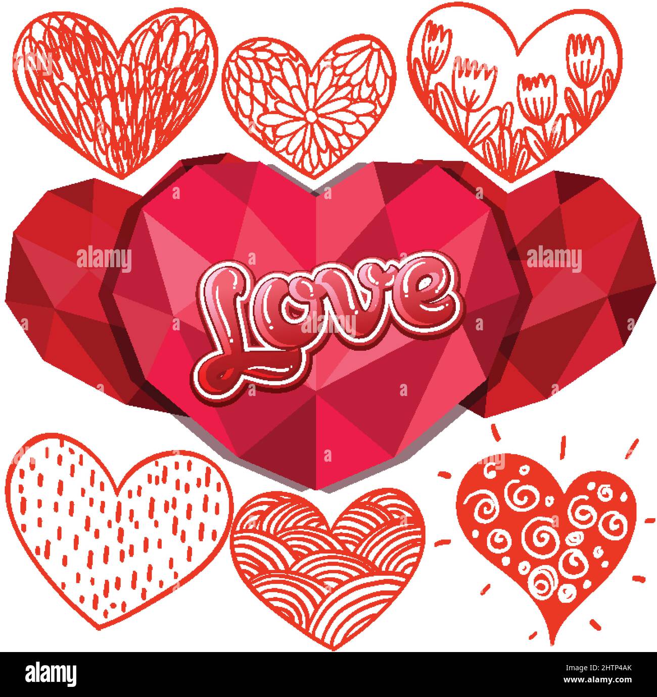 Valentine theme with many hearts illustration Stock Vector Image & Art ...