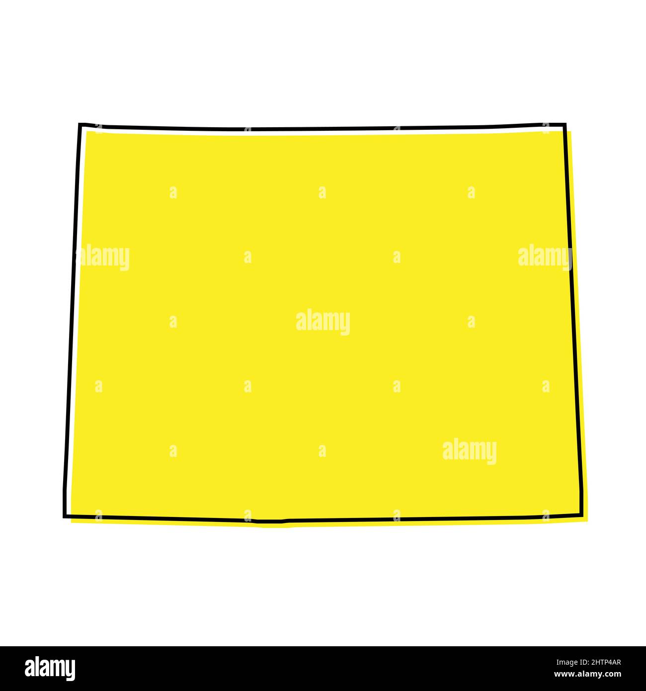Simple outline map of Wyoming is a state of United States. Stylized ...