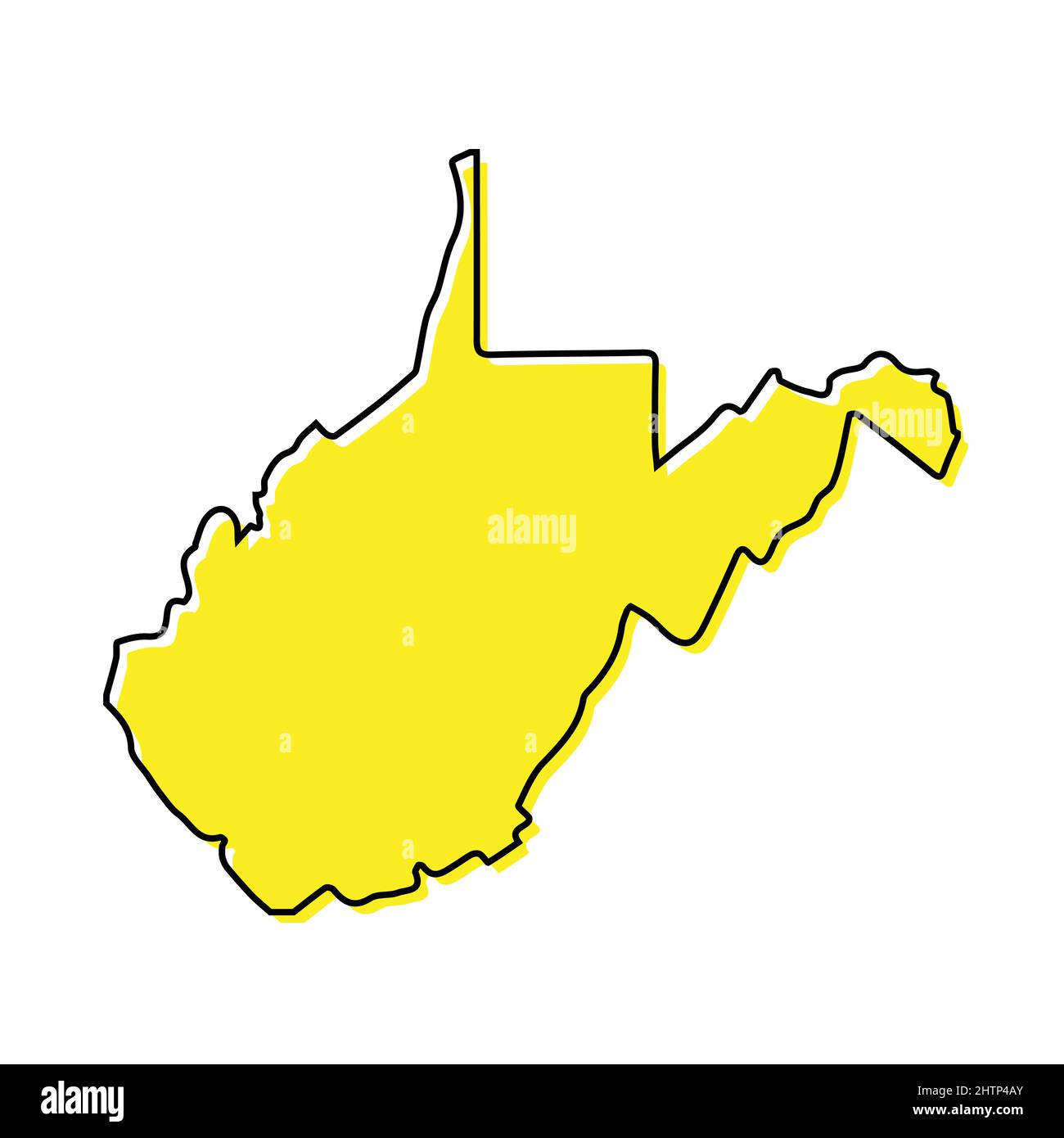Simple outline map of West Virginia is a state of United States ...