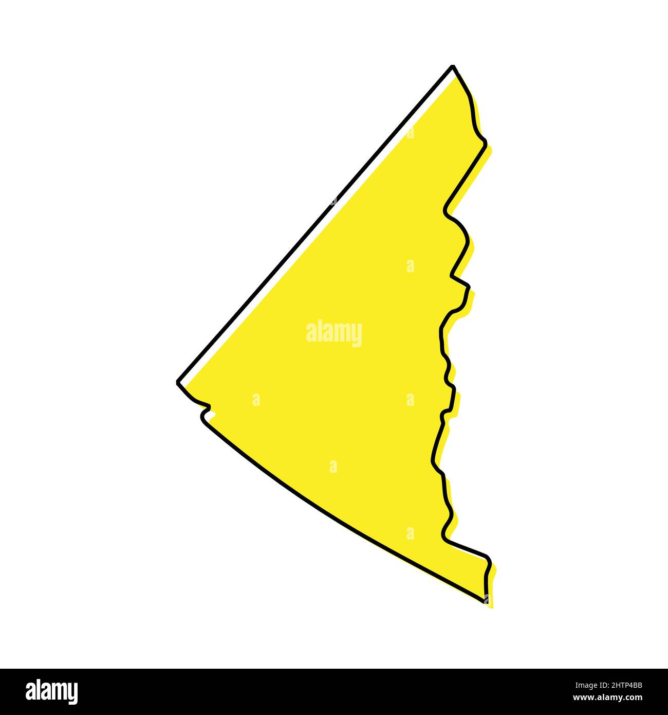 Simple outline map of Yukon is a province of Canada. Stylized minimal ...