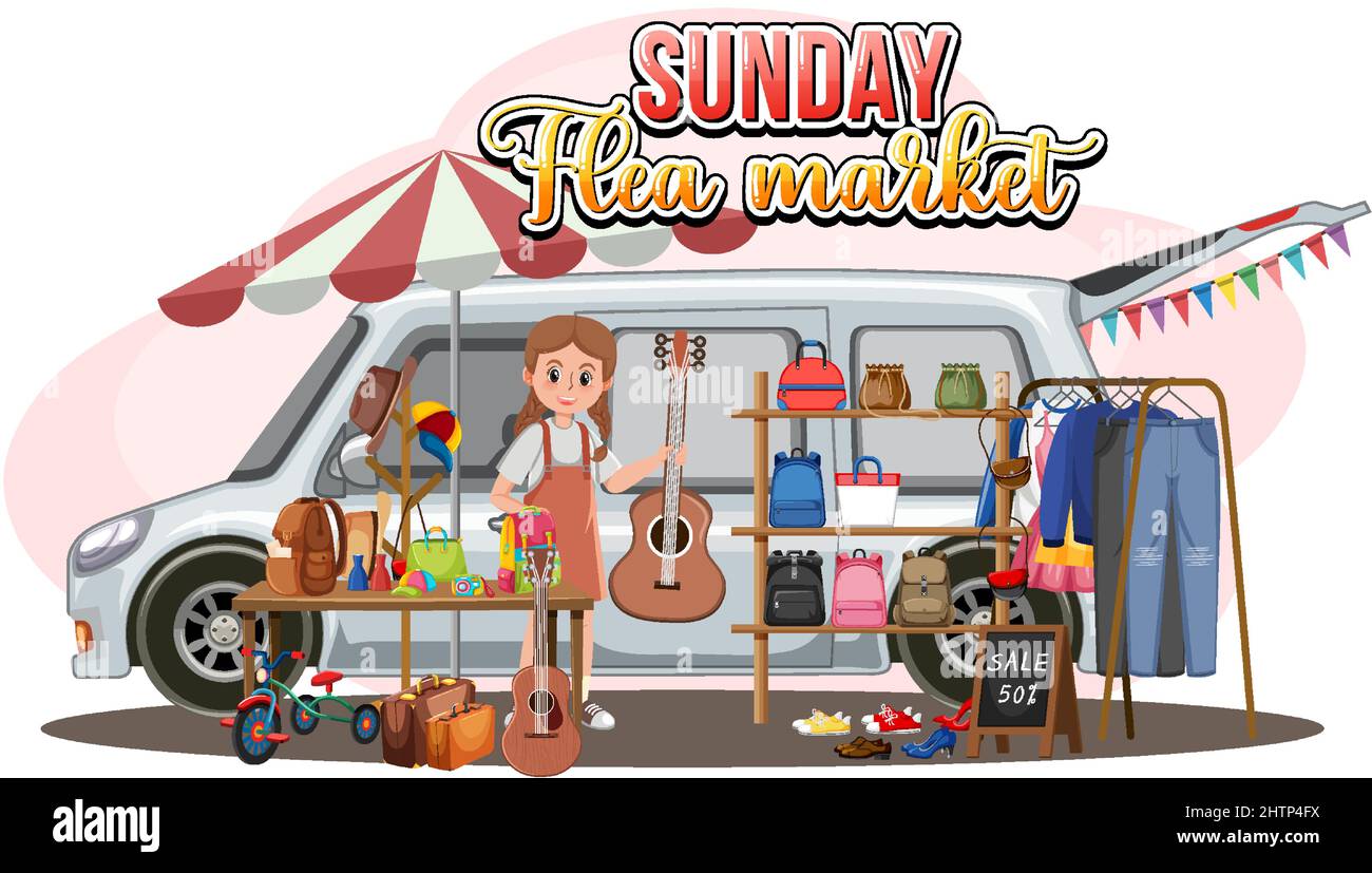 Sunday flea market Stock Vector Images - Alamy
