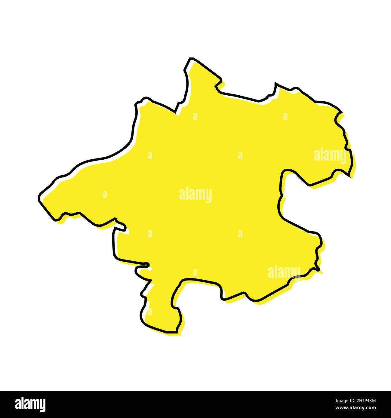 Simple outline map of Upper Austria is a state of Austria. Stylized ...