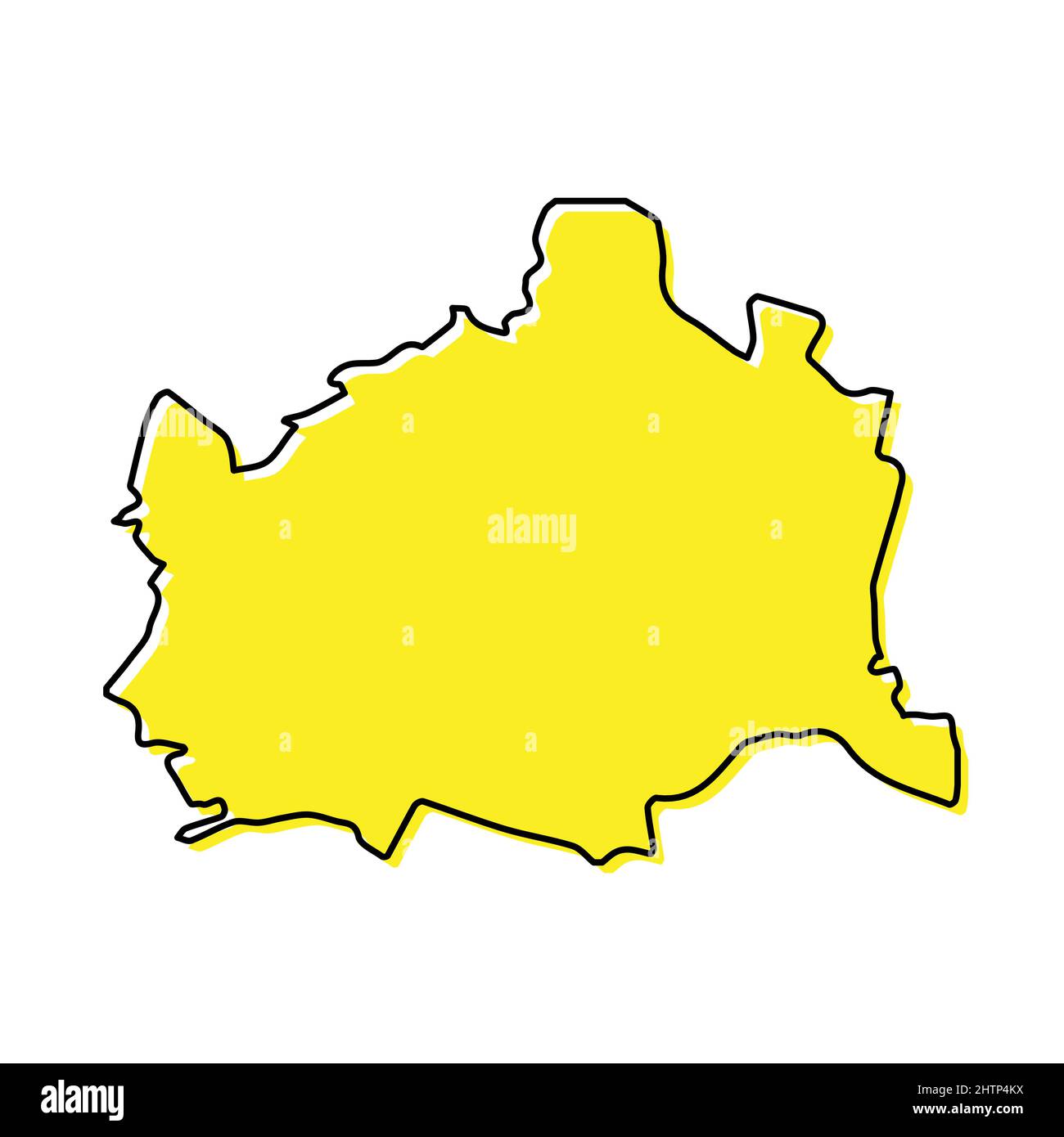 Simple outline map of Vienna is a state of Austria. Stylized minimal ...