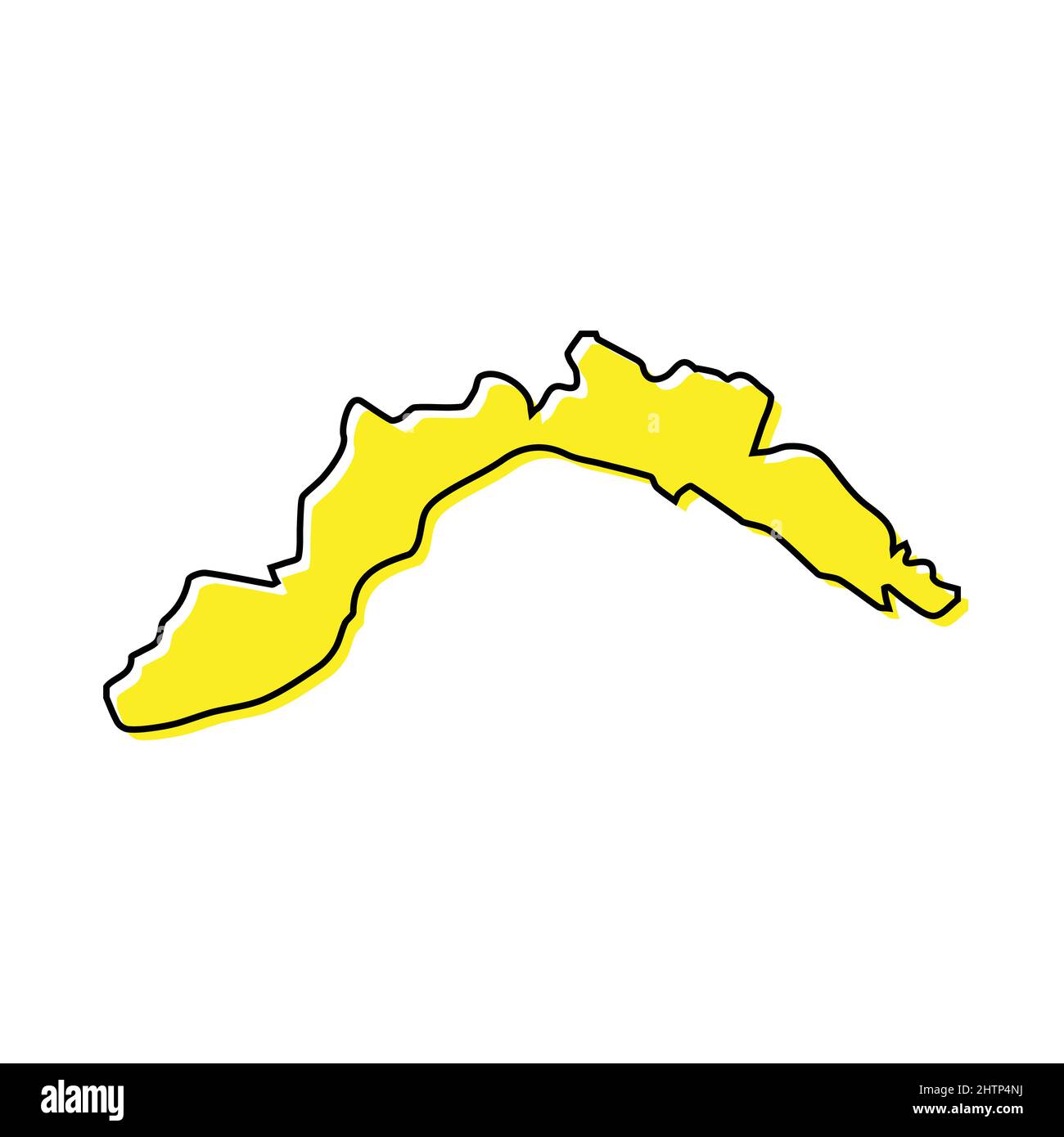 Simple outline map of Liguria is a region of Italy. Stylized minimal line design Stock Vector ...