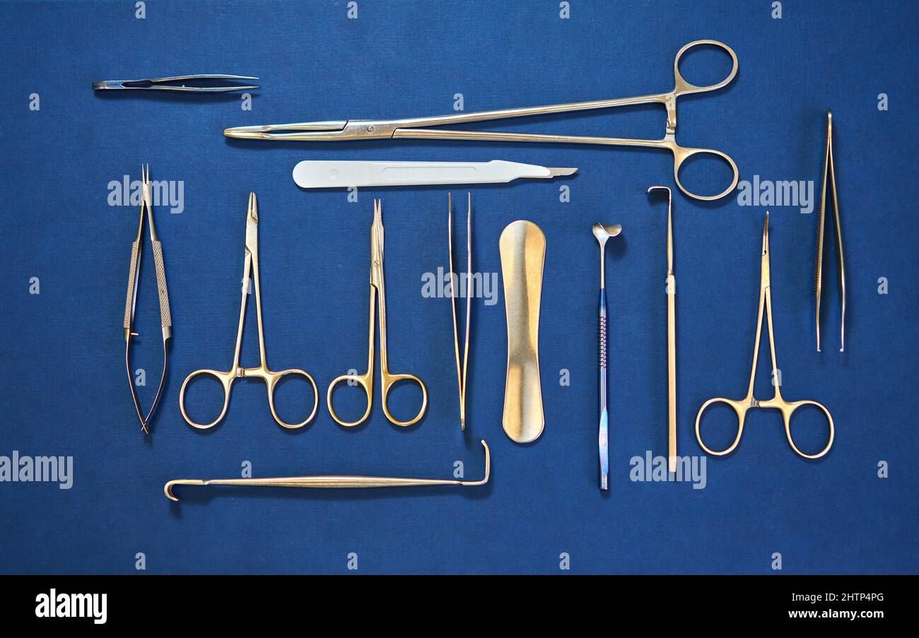 Sterile surgical instruments laid out hi-res stock photography and ...