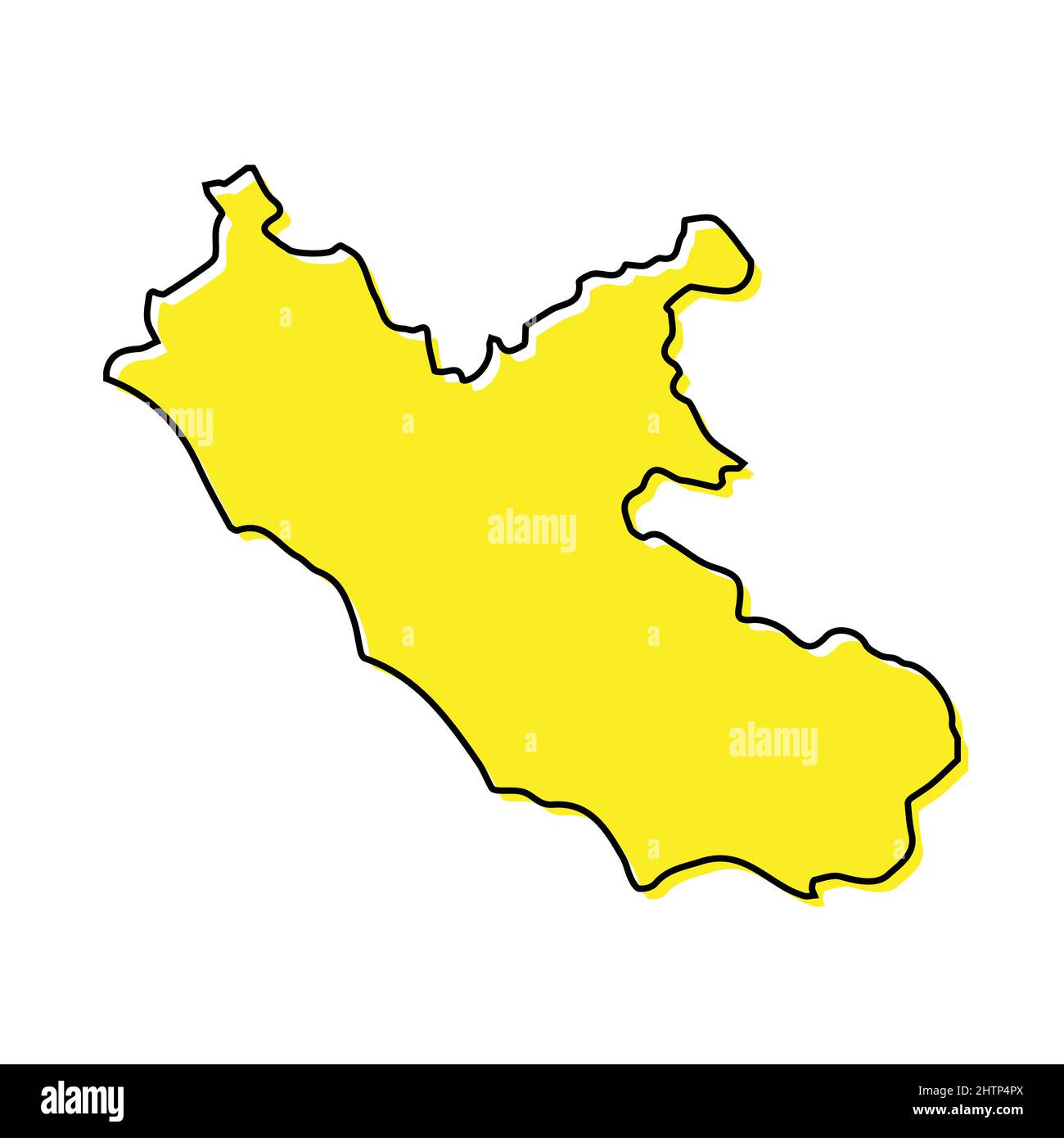 Simple outline map of Lazio is a region of Italy. Stylized minimal line ...
