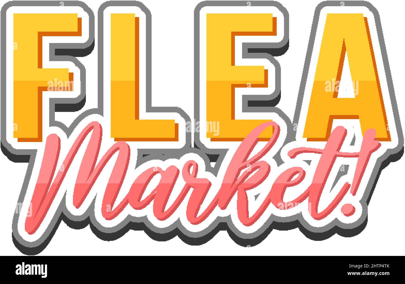 Flea Market typography design illustration Stock Vector Image & Art - Alamy