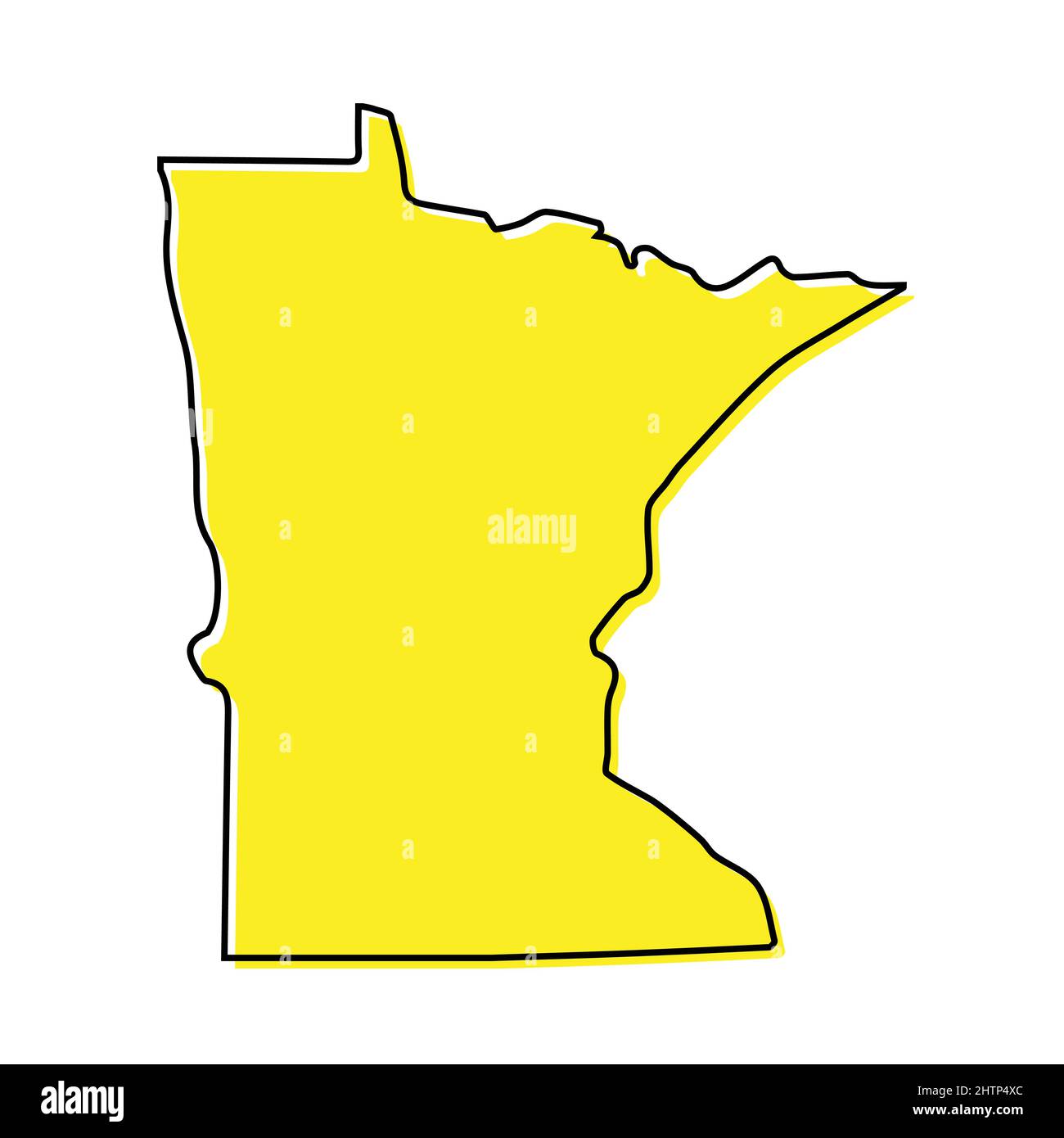 Simple outline map of Minnesota is a state of United States. Stylized ...