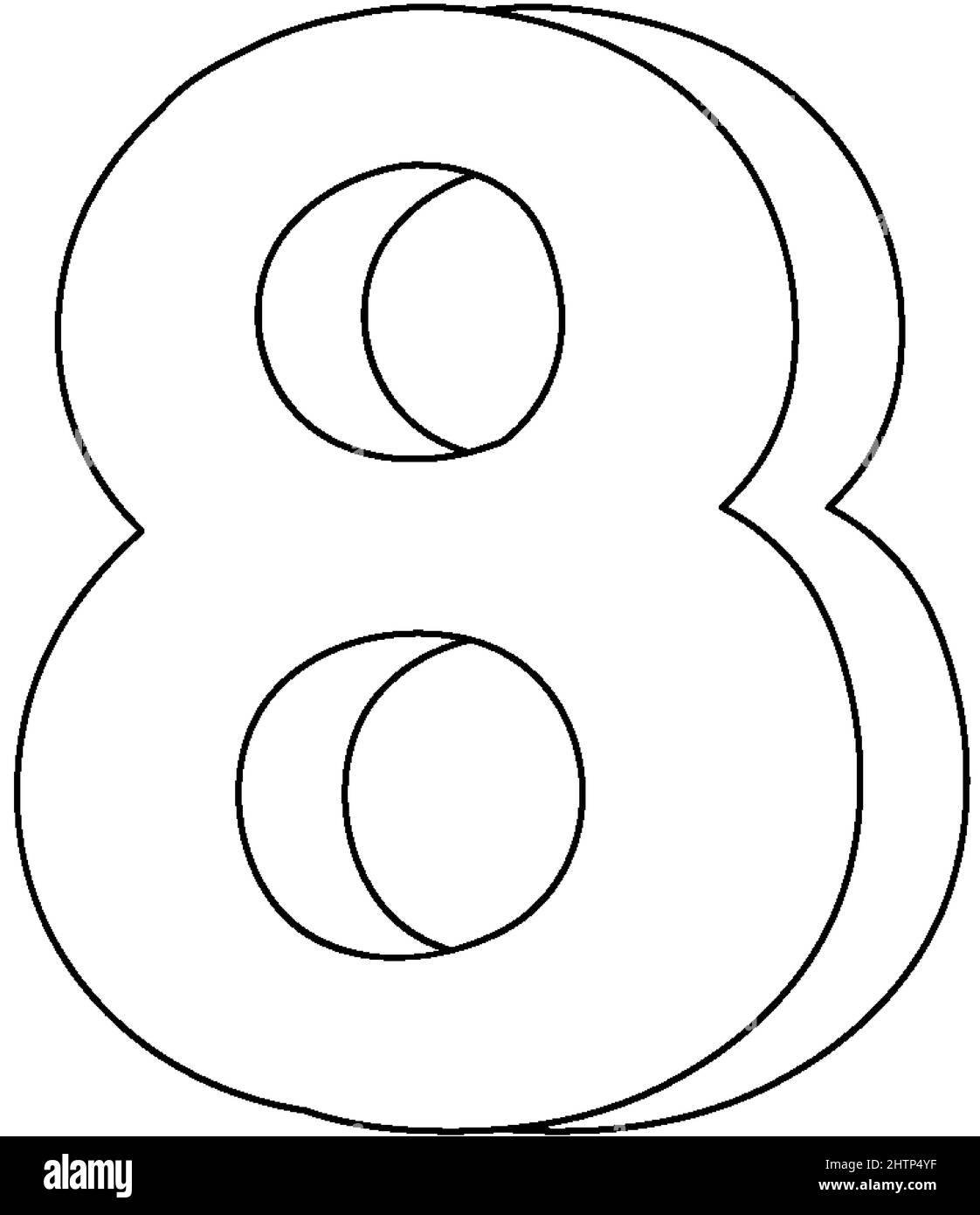 Number eight doodle outline for colouring illustration Stock Vector ...