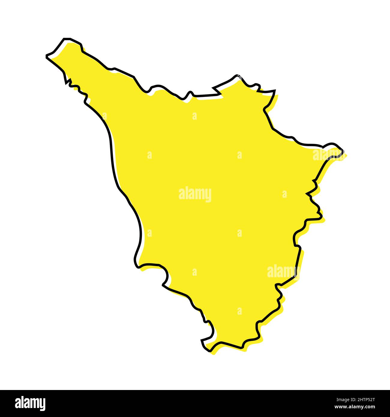 Simple outline map of Tuscany is a region of Italy. Stylized minimal line design Stock Vector ...