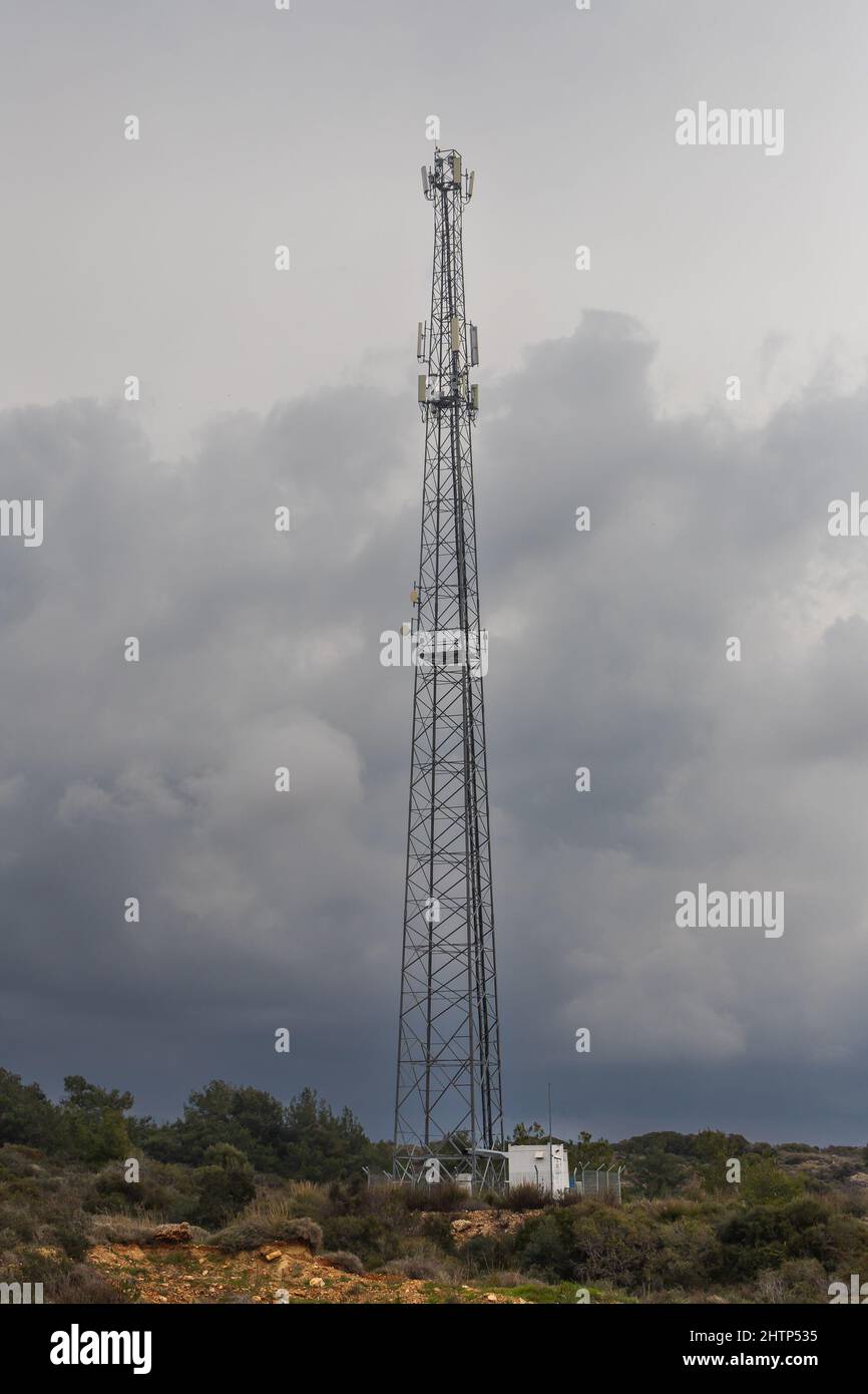 Telecommunication tower . Cell Site Base Station. Wireless ...