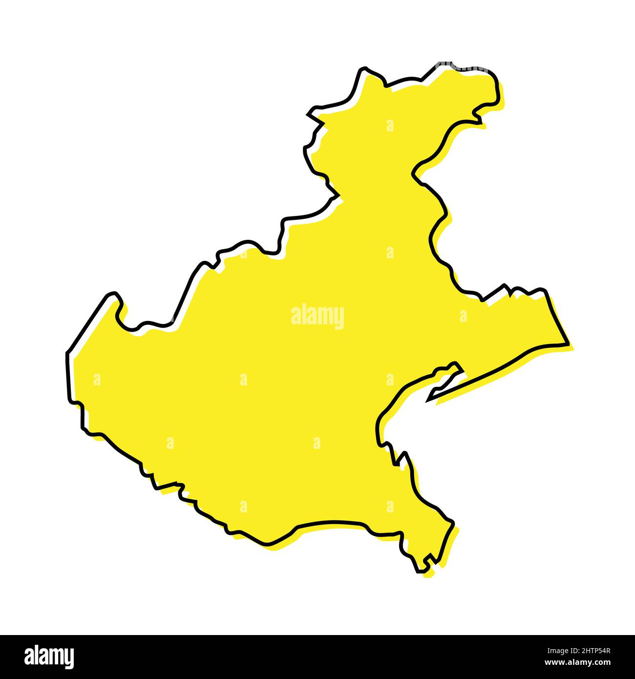 Simple outline map of Veneto is a region of Italy. Stylized minimal line design Stock Vector ...