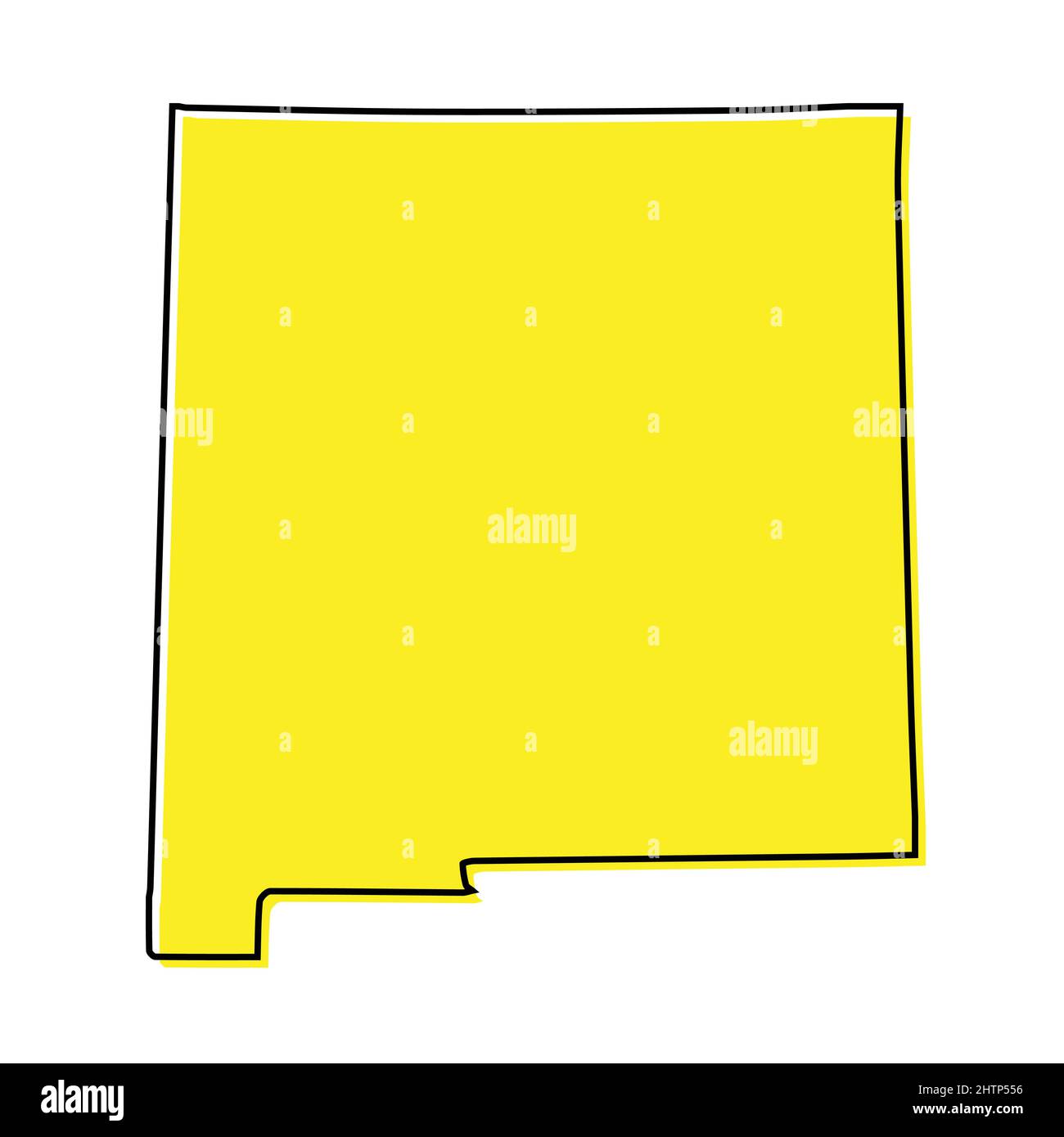 Simple outline map of New Mexico is a state of United States. Stylized ...