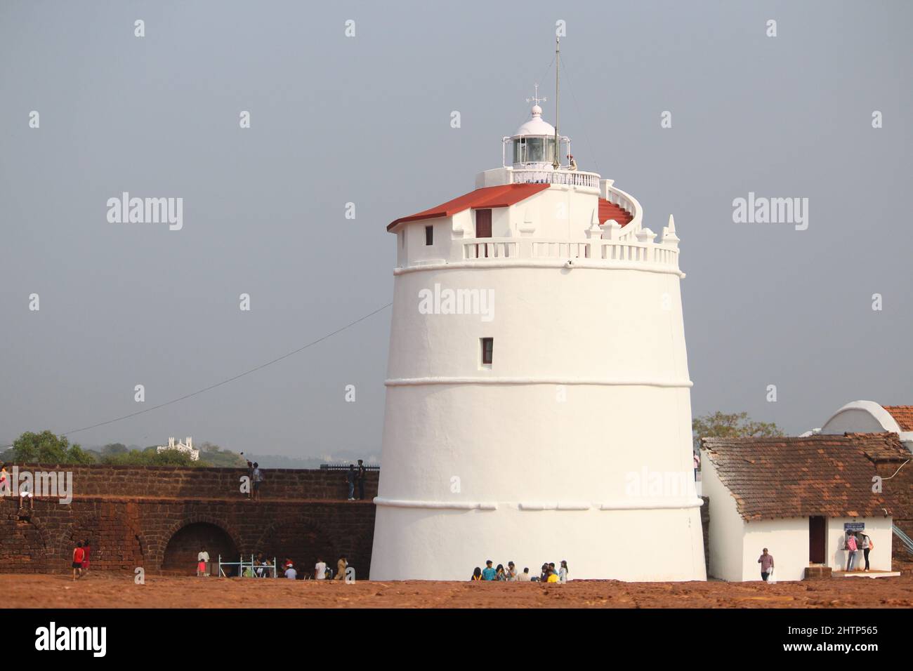 Fort Aguada Lighthouse, seventeenth-century Portuguese fort. Goa, India ...