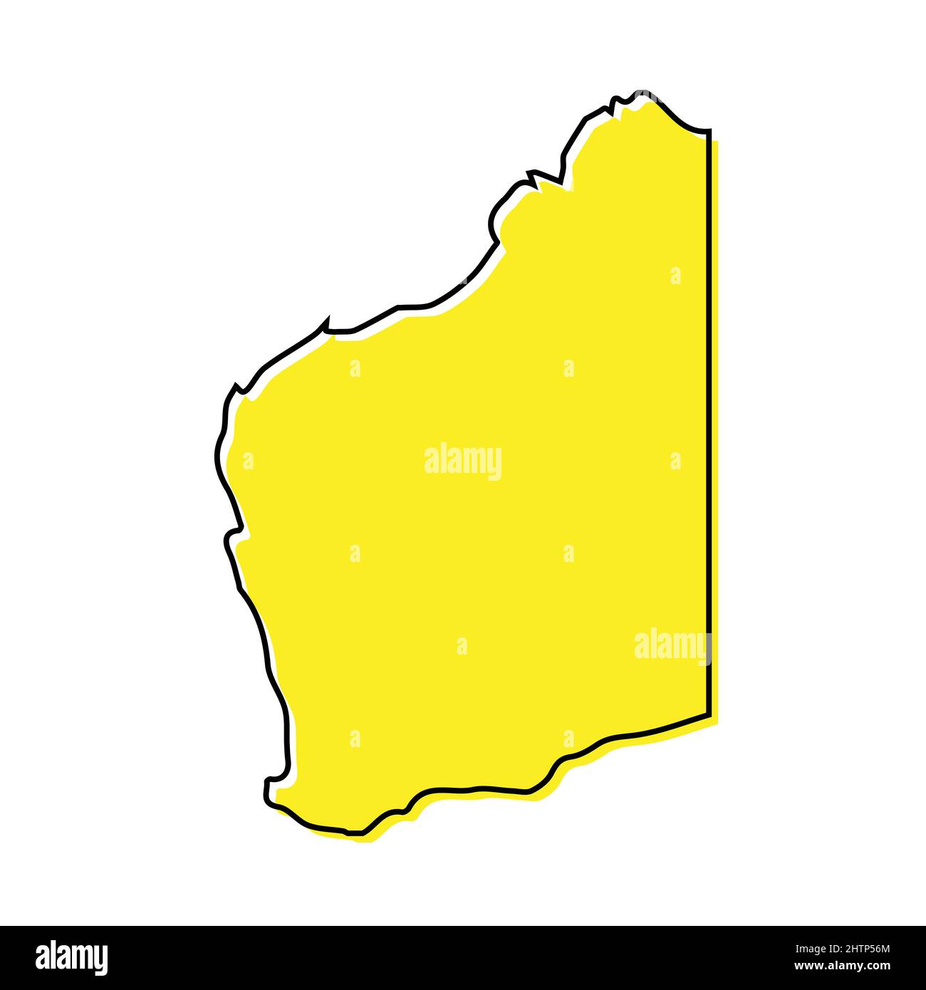 Simple outline map of Western Australia is a state of Australia ...