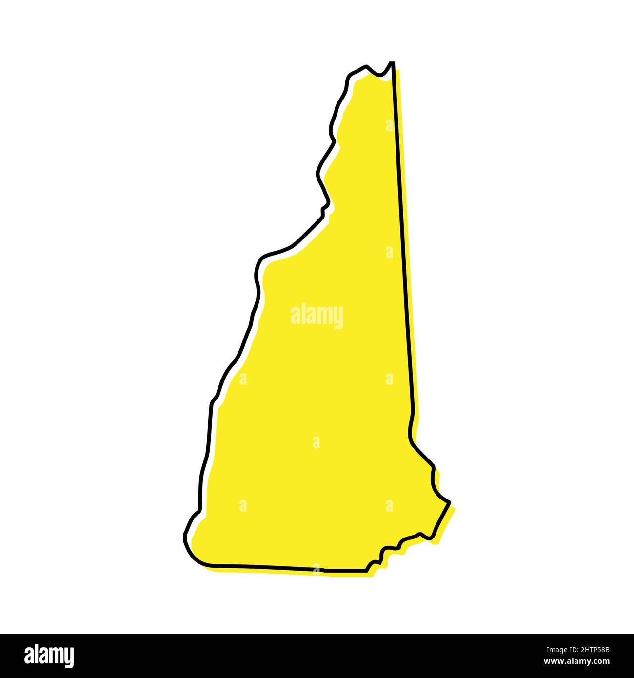Simple outline map of New Hampshire is a state of United States ...