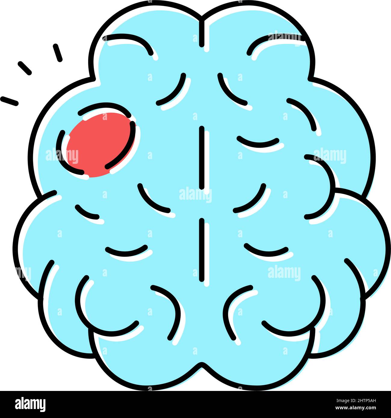 stroke brain disease color icon vector illustration Stock Vector Image ...