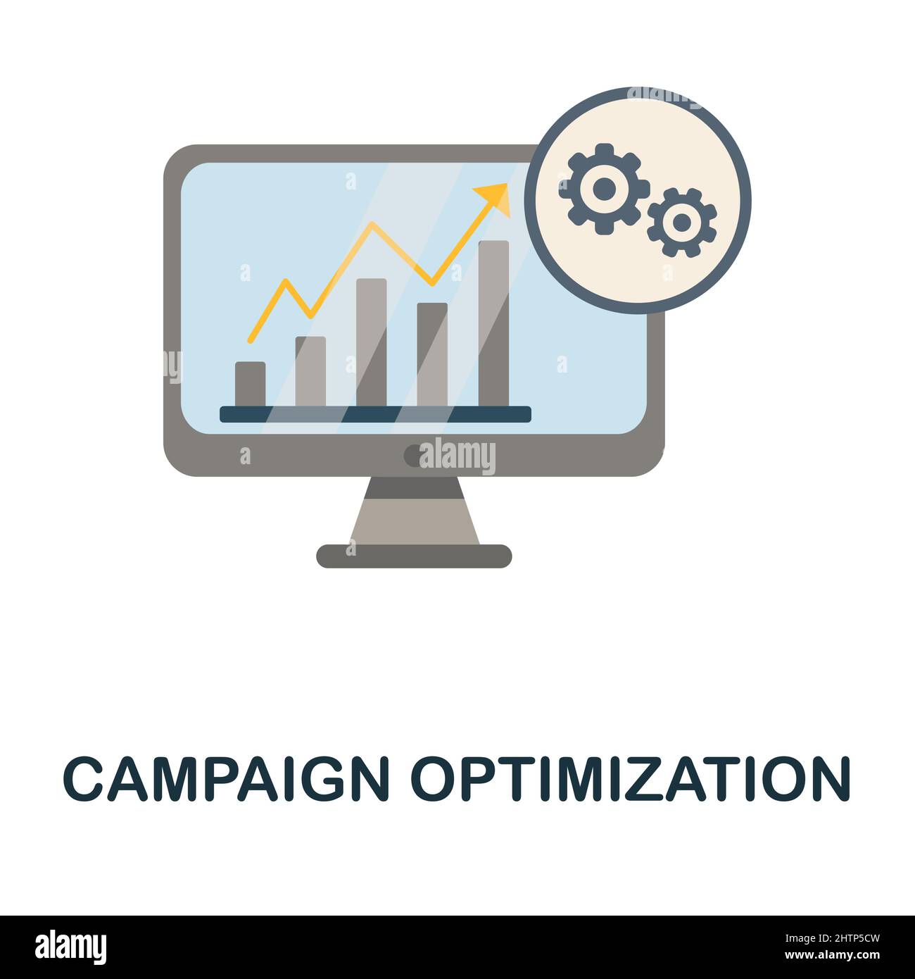 Campaign Optimization flat icon. Colored element sign from growth ...