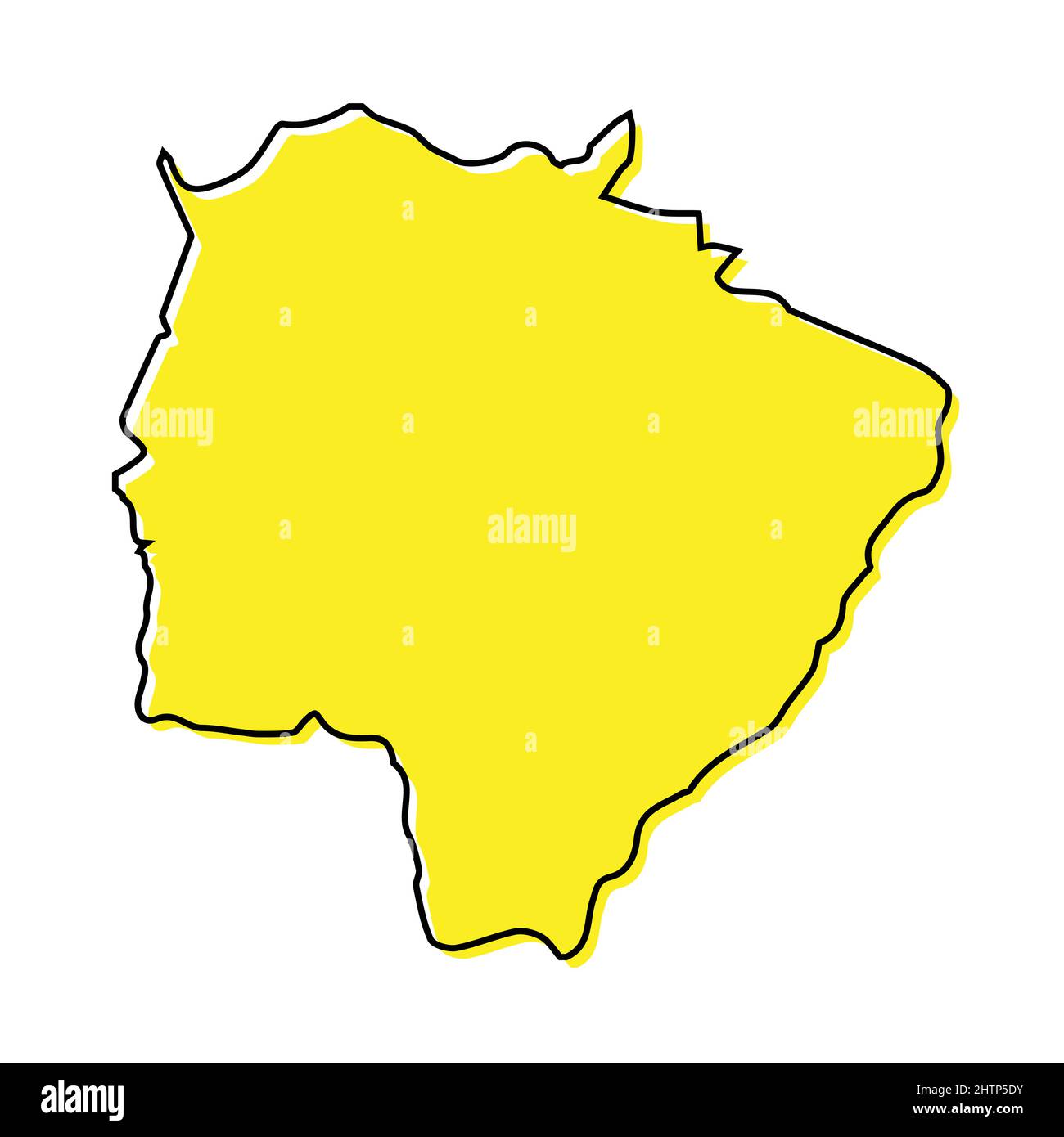 Simple outline map of Mato Grosso do Sul is a state of Brazil. Stylized minimal line design ...