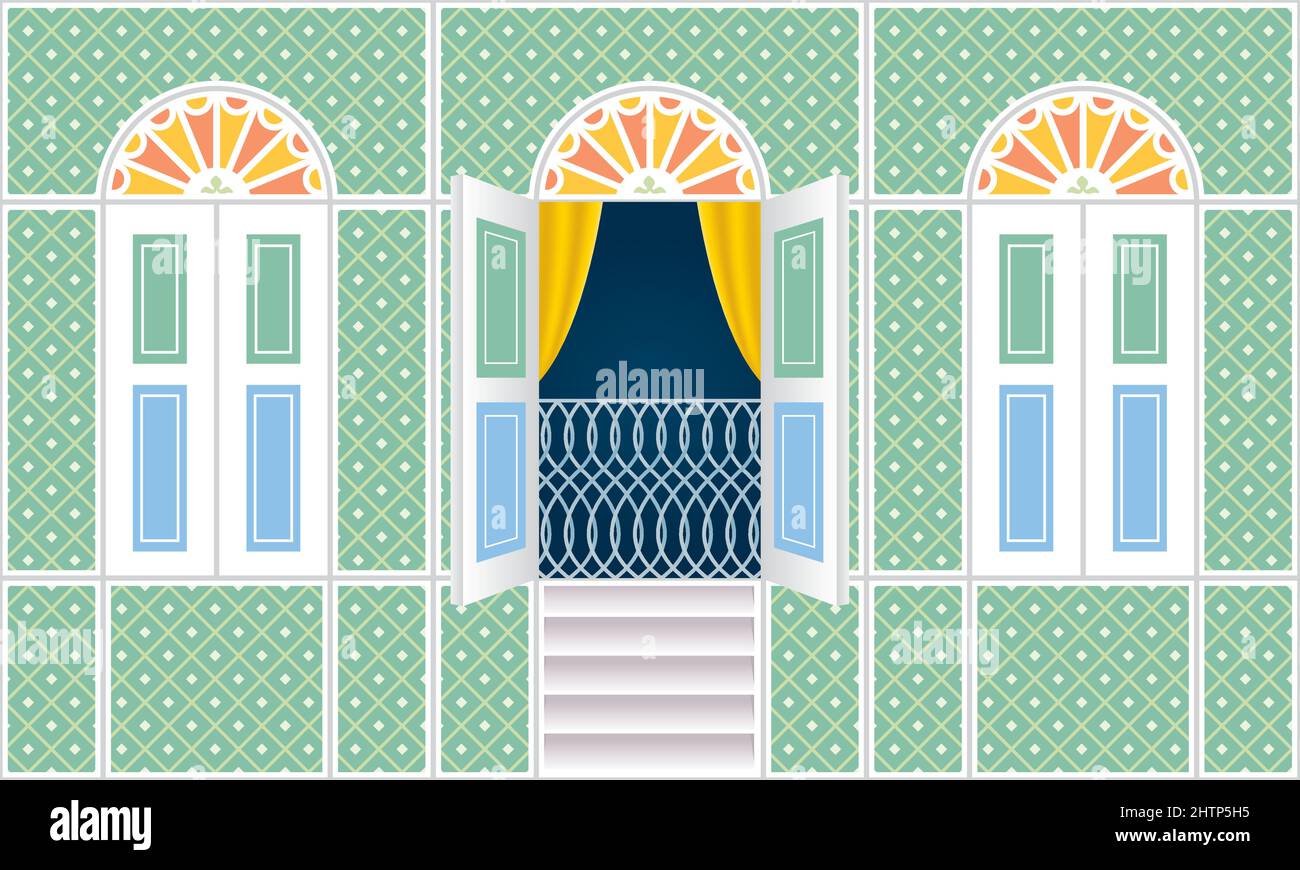 Beautiful traditional Malay style wooden window frame Stock Vector ...