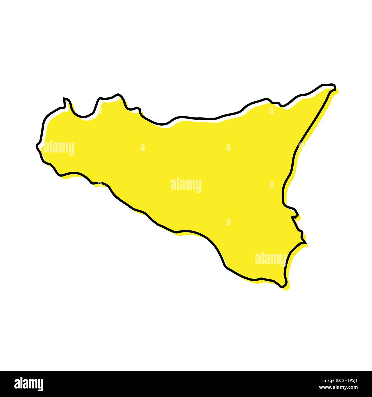 Simple outline map of Sicily is a region of Italy. Stylized minimal line design Stock Vector ...