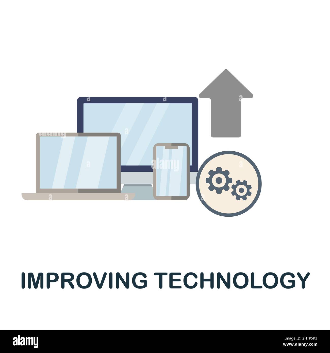 Improving Technology flat icon. Colored element sign from market ...
