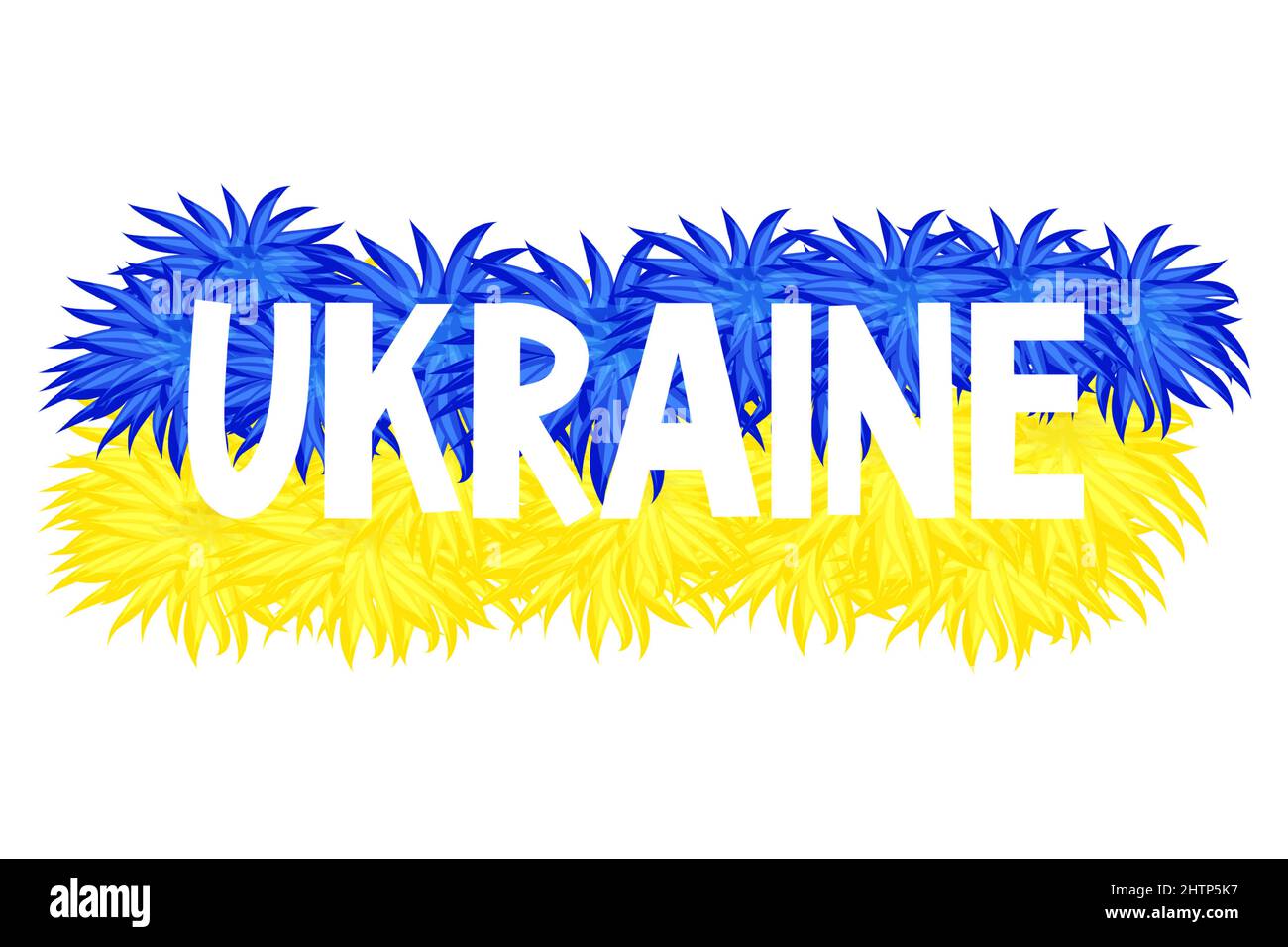 Ukrainian flag, National flag from flowers text Ukraine with two colors ...