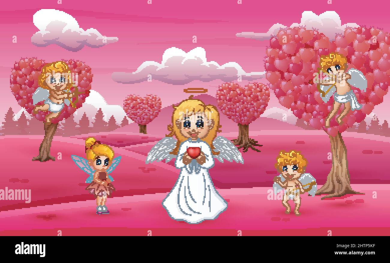 Cupid playing Stock Vector Images - Alamy