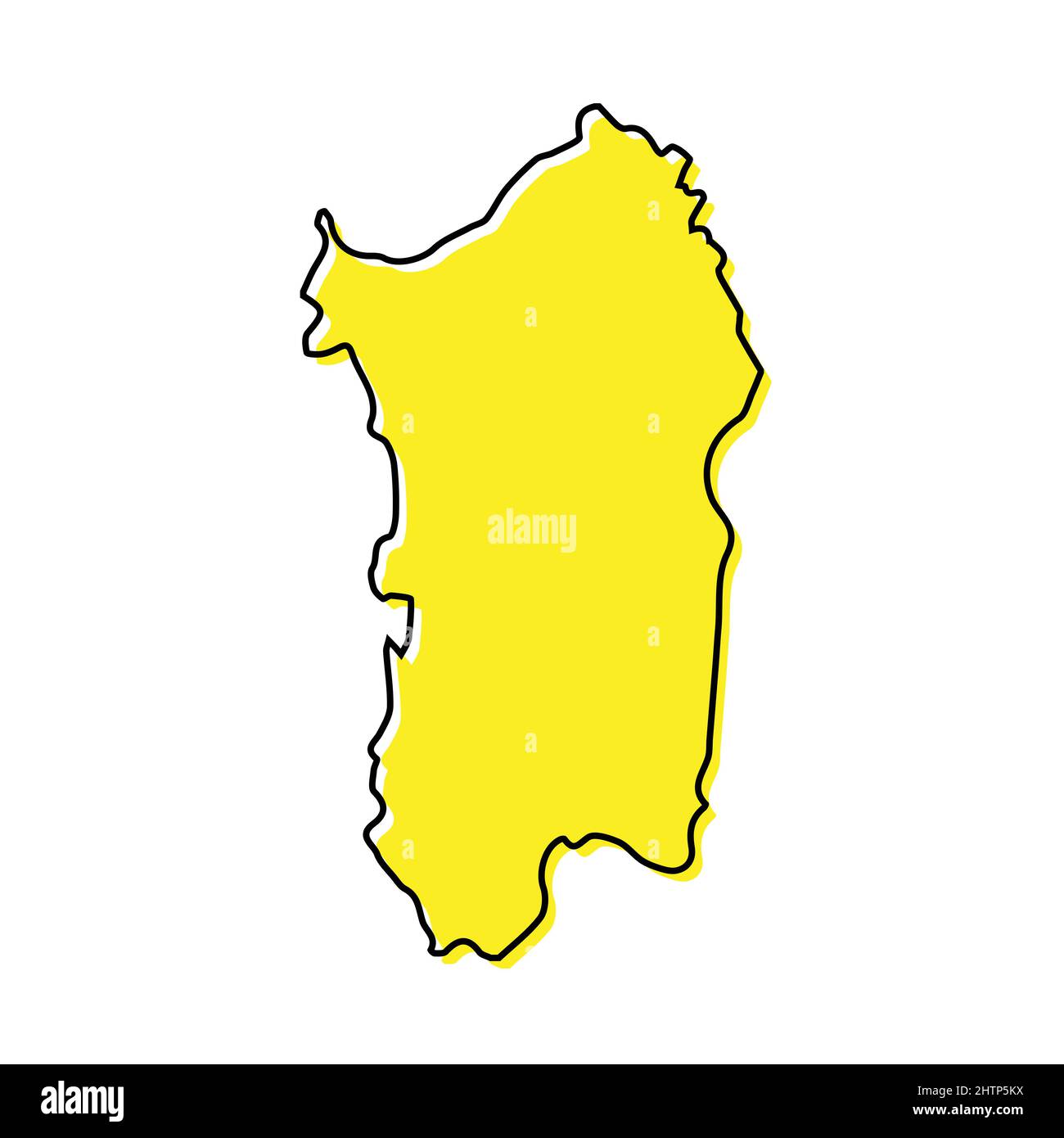 Simple outline map of Sardinia is a region of Italy. Stylized minimal ...